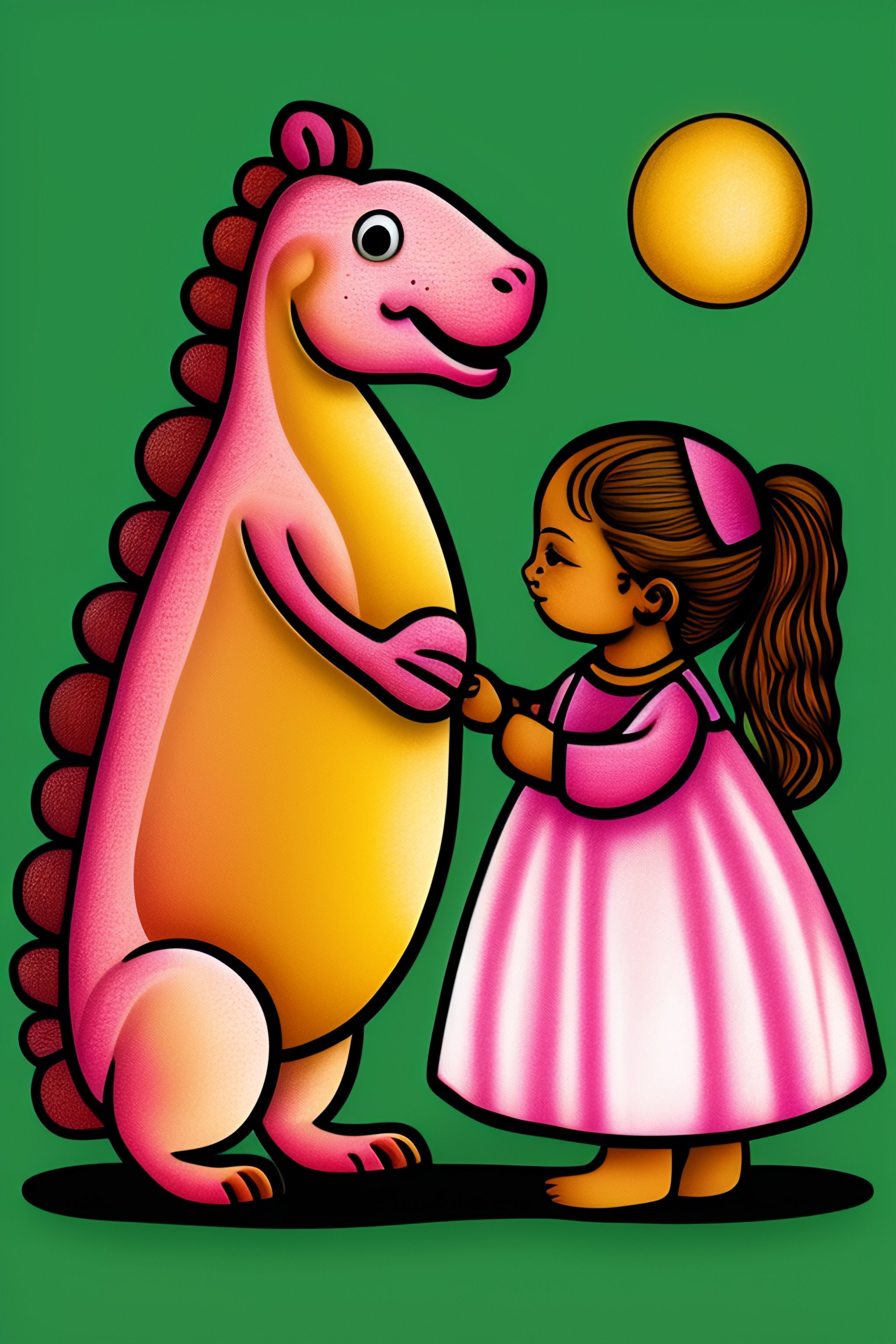 Lexica - Hand drawn children illustration of a dinasur