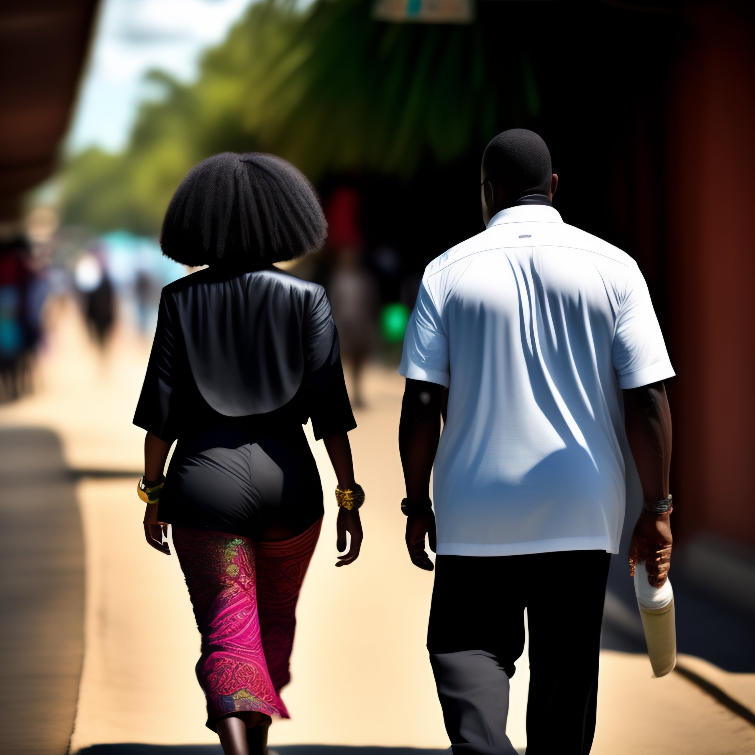 Lexica - Black rasta woman woman walking away with her hand held up to ...