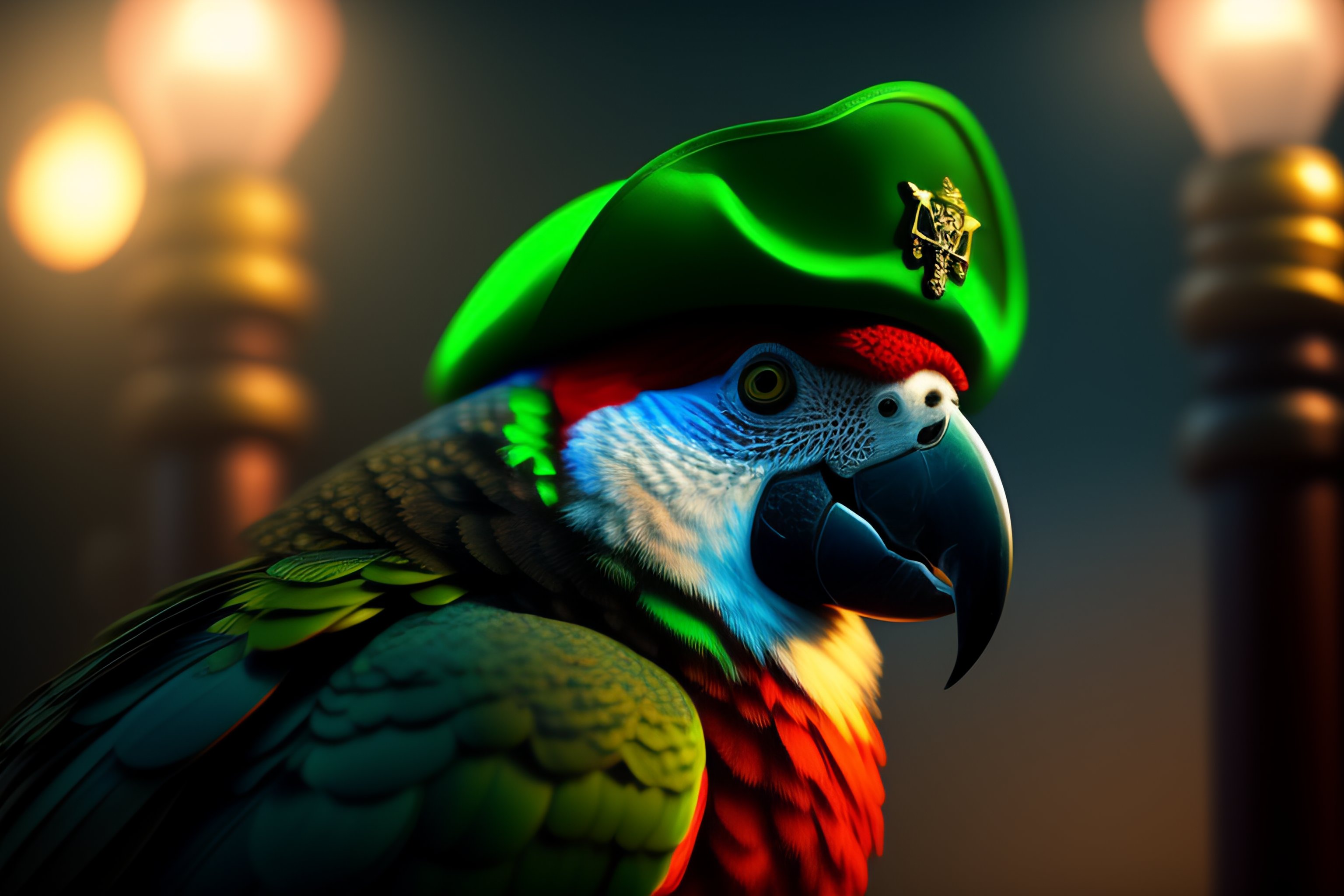 Lexica - A parrot with a pirate hat at the frontlines in the army at ...