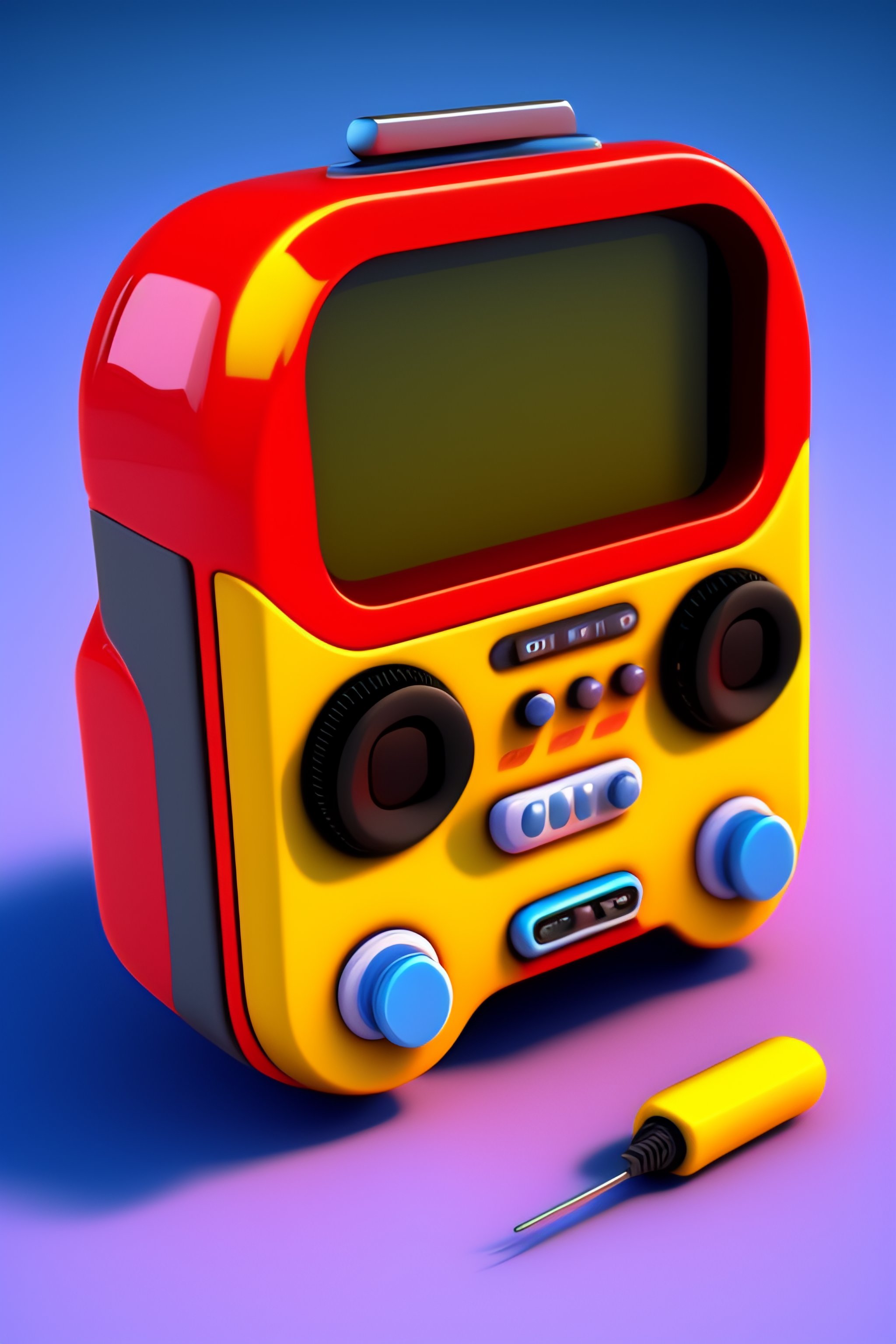 Lexica - 3D pixel retro tiny cute electronics render.