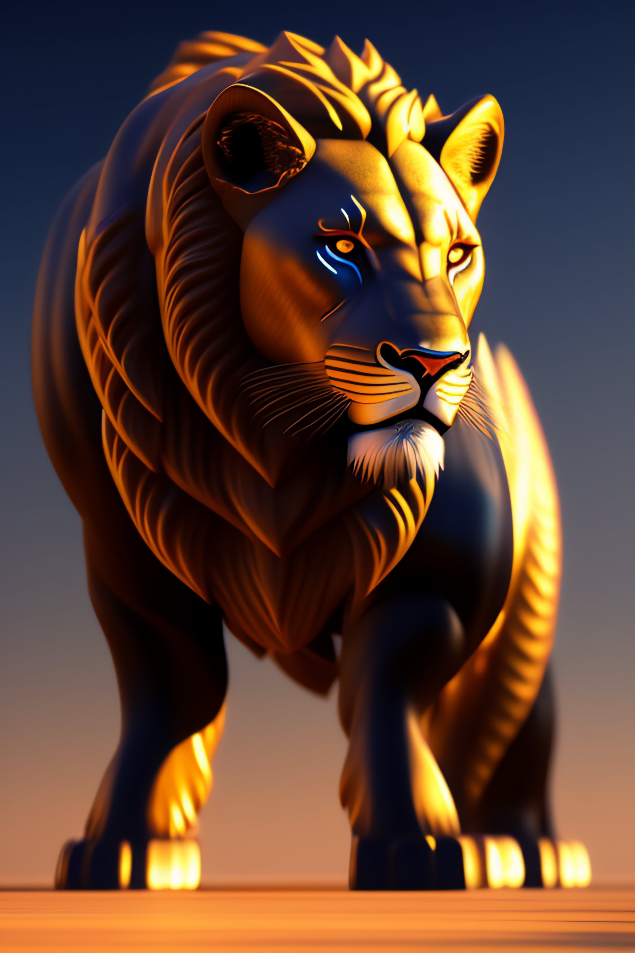 Lexica - 3d render of zodiac sign leo as a sabertooth lion humanoid ...