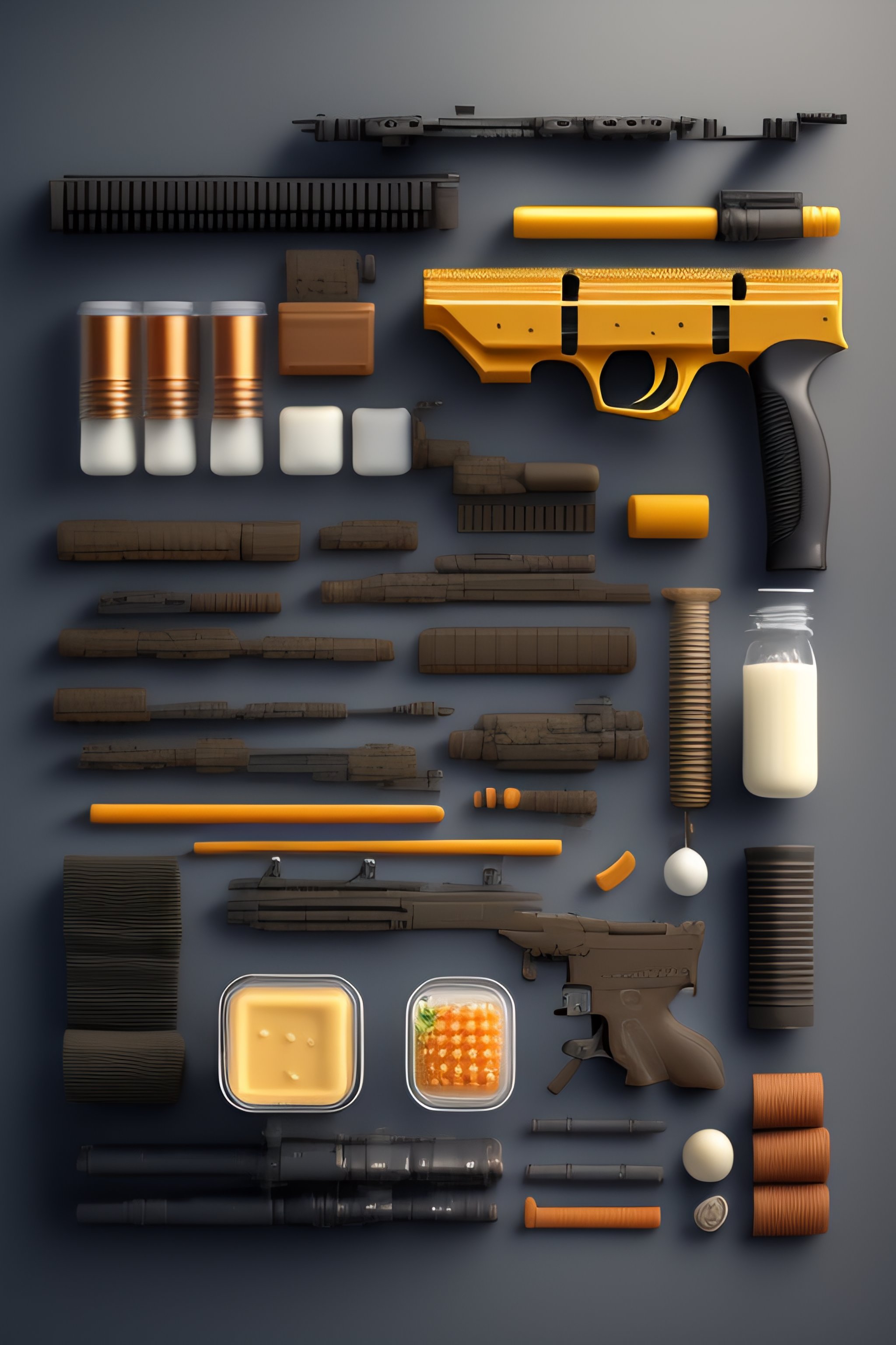 Lexica - Baby food, milk, guns, bullets, grenade, knives, weapon parts ...