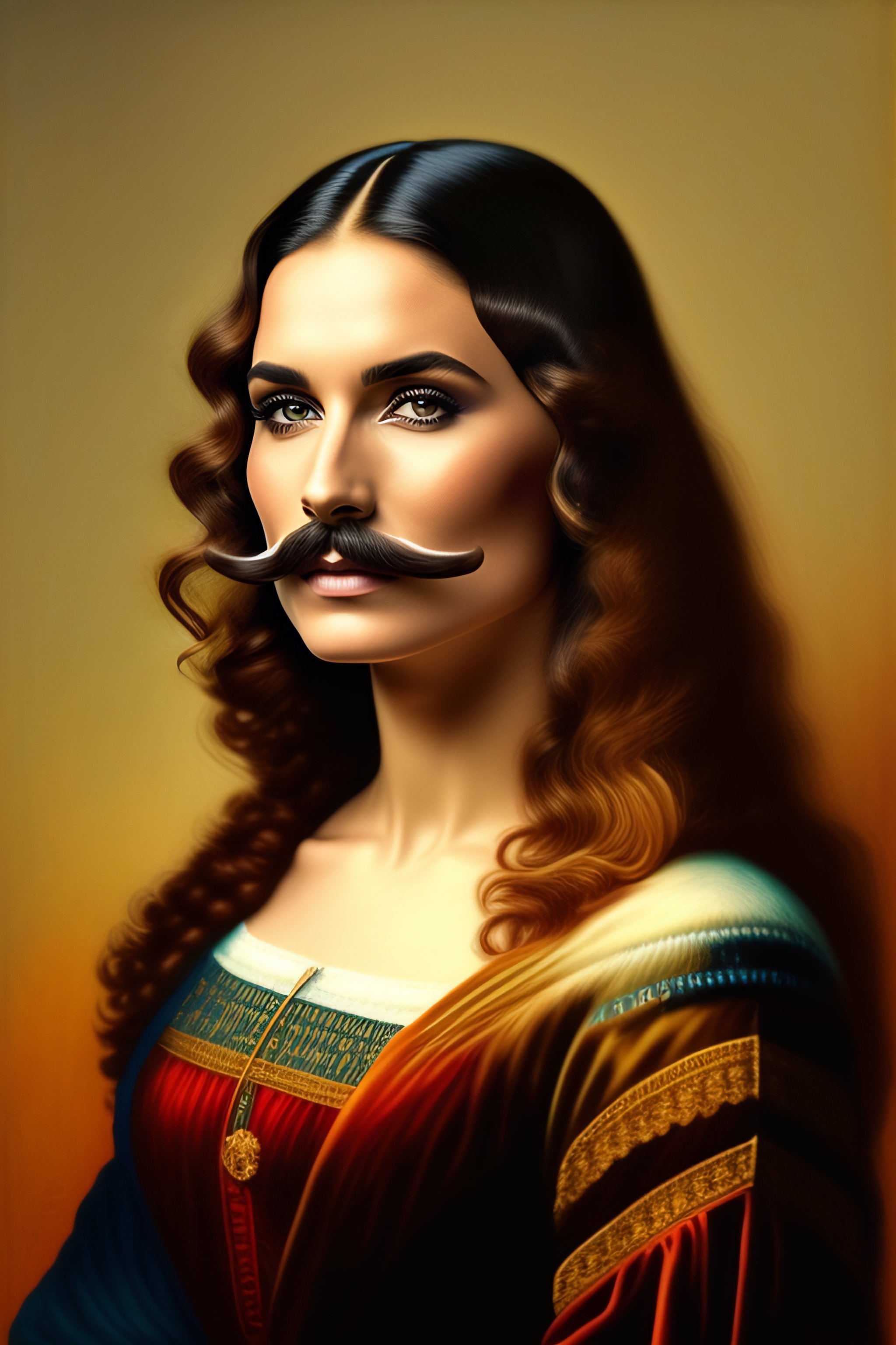 Lexica - A woman with moustache