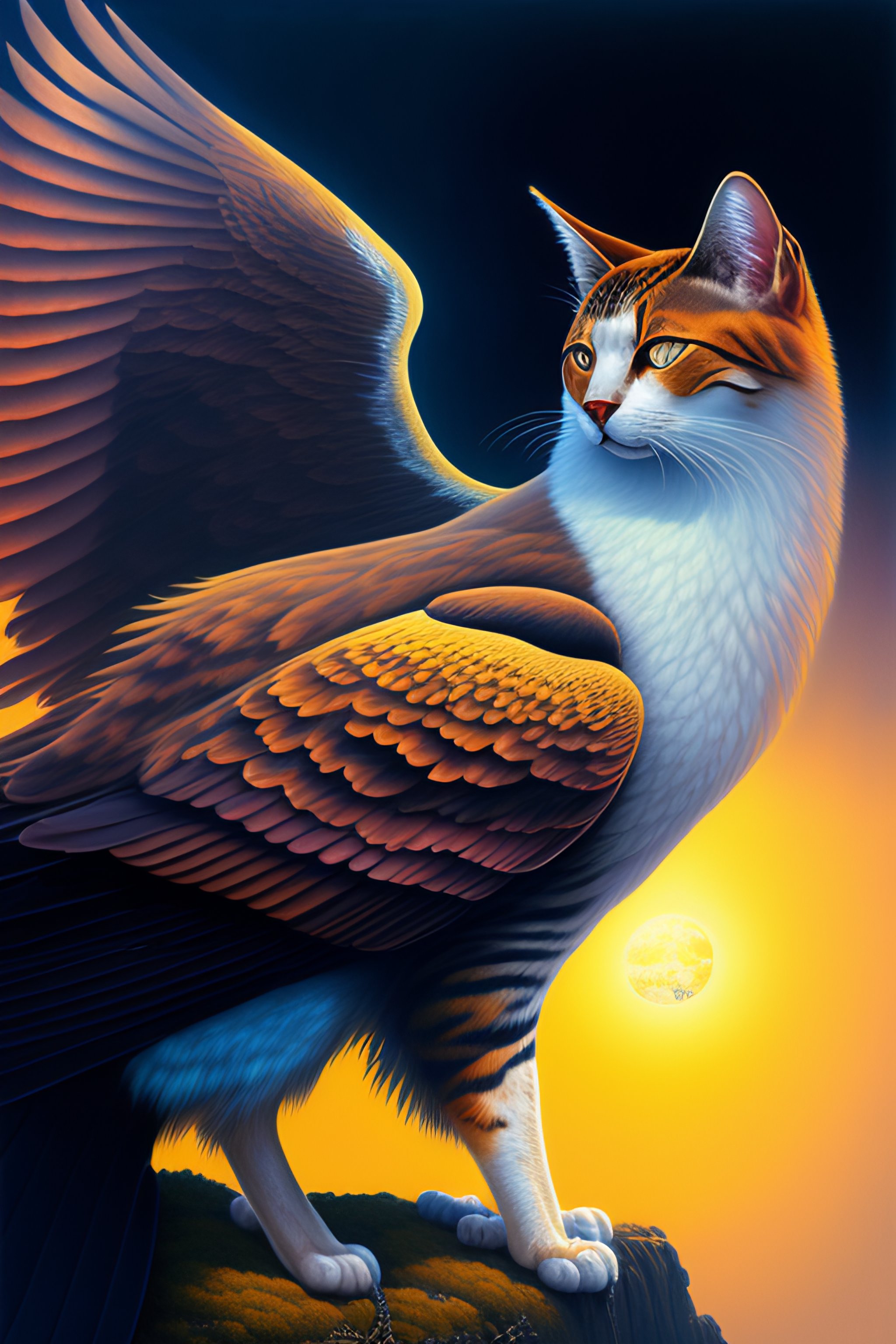 Lexica - Painting of hybrid cat and ( ( ( ( ( eagle ) ) ) ) ) fused ...