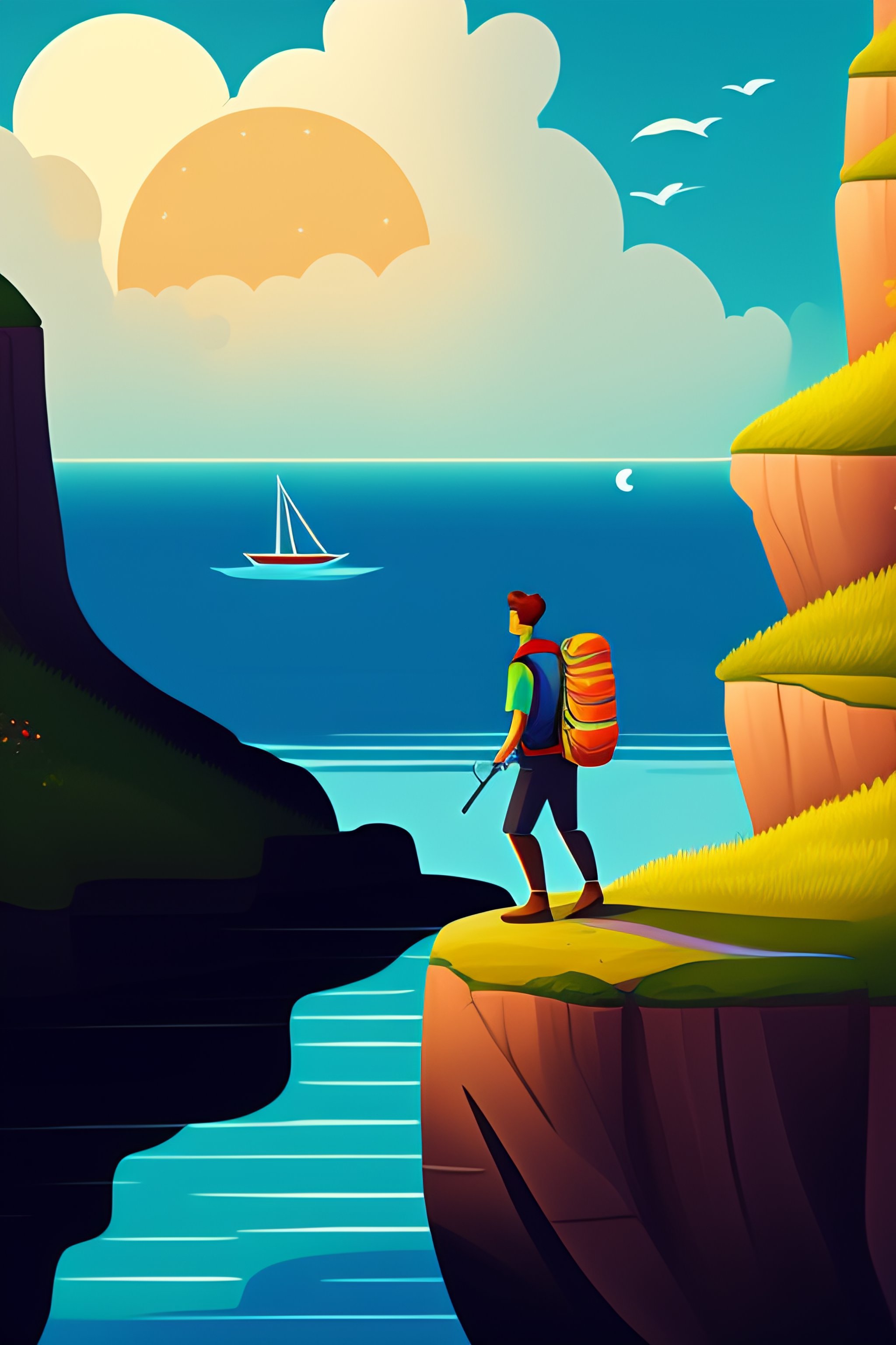 Lexica - Illustration of the The Fool tarot card. It includes a happy ...