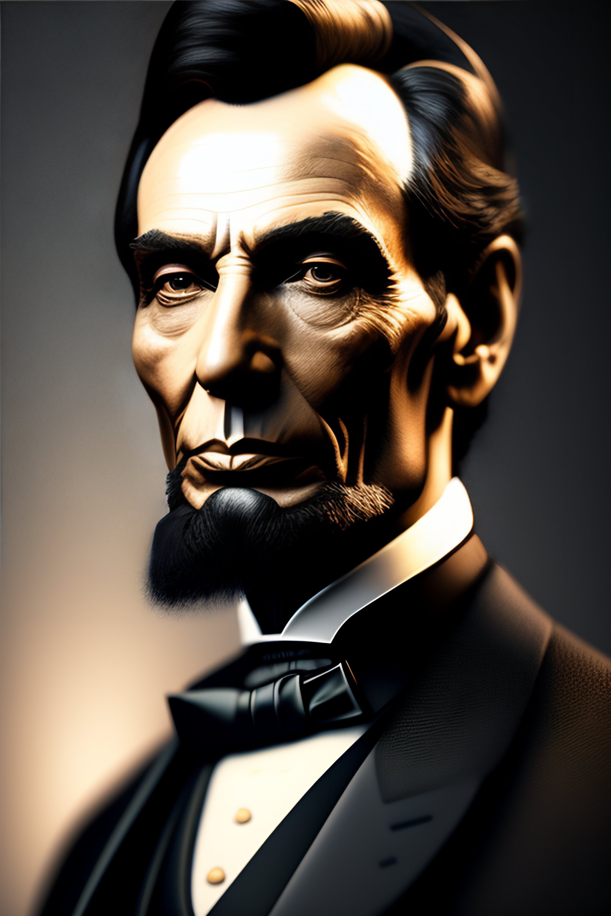 Lexica - Hyperrealistic mixed media image of abraham lincoln face is ...