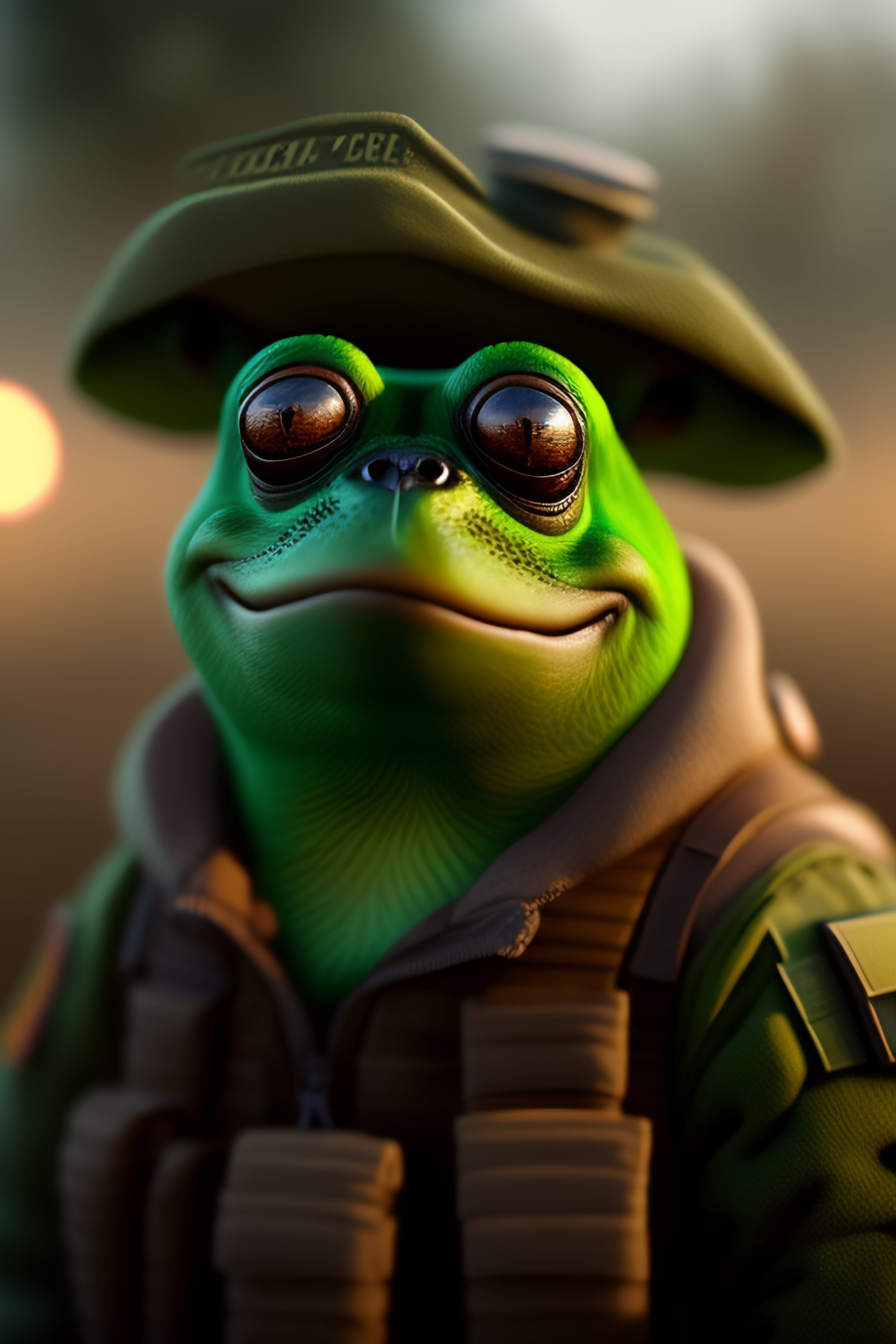 Lexica - An exhausted pepe the frog at the frontlines in the army at ...