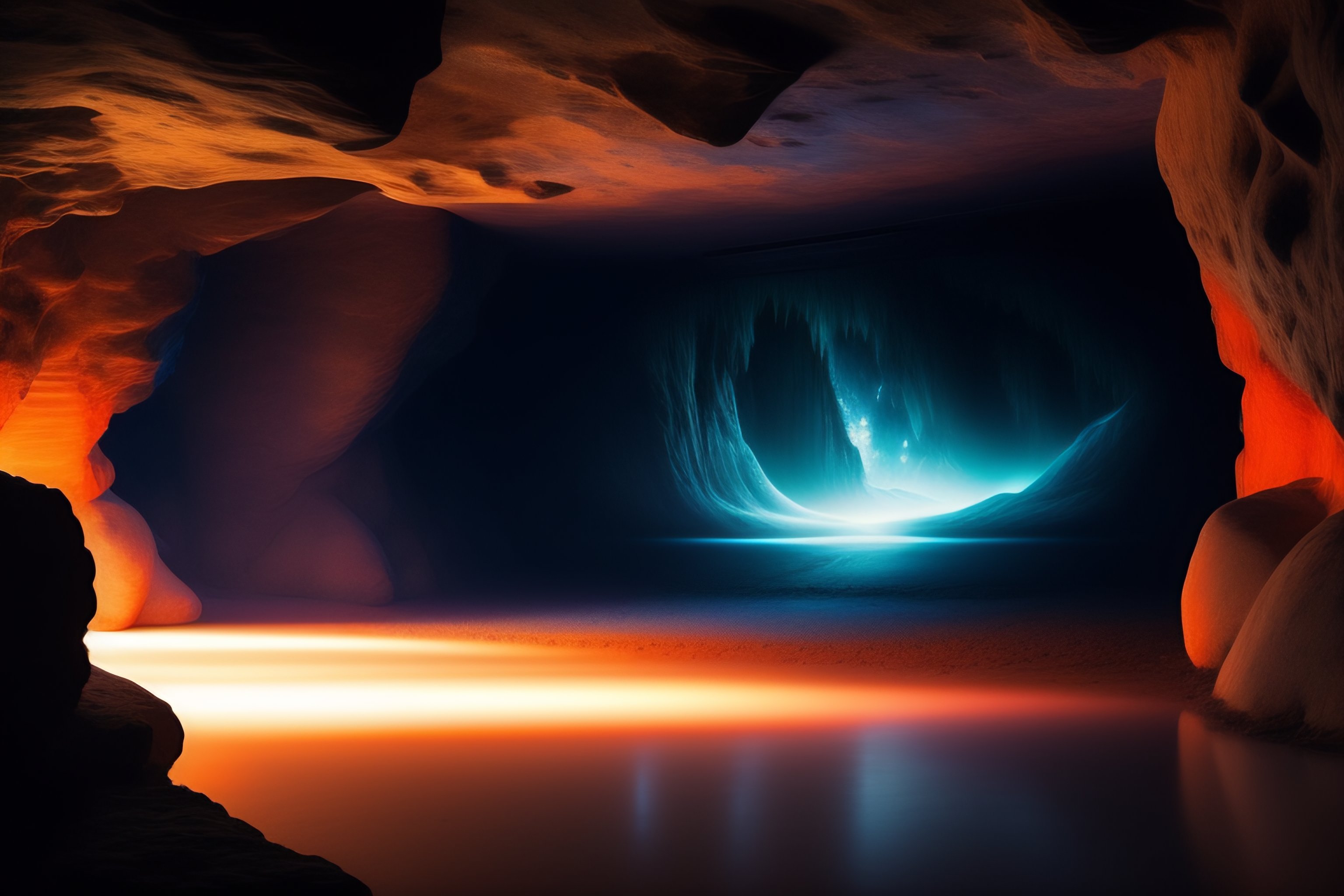 Lexica - A projector mapping cave room with single dark rider about ...