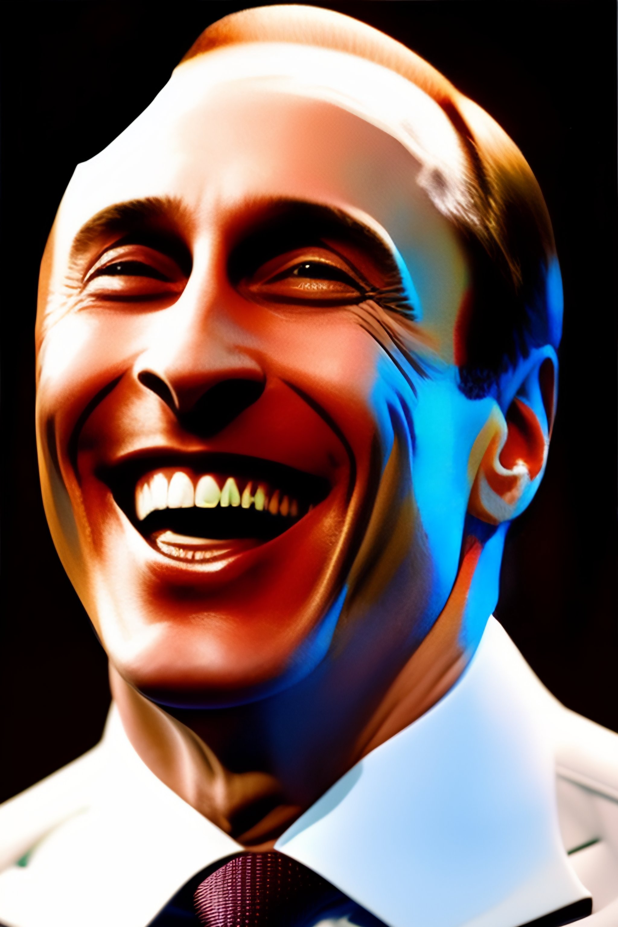 Lexica - Vladimir Putin smiles as the Joker