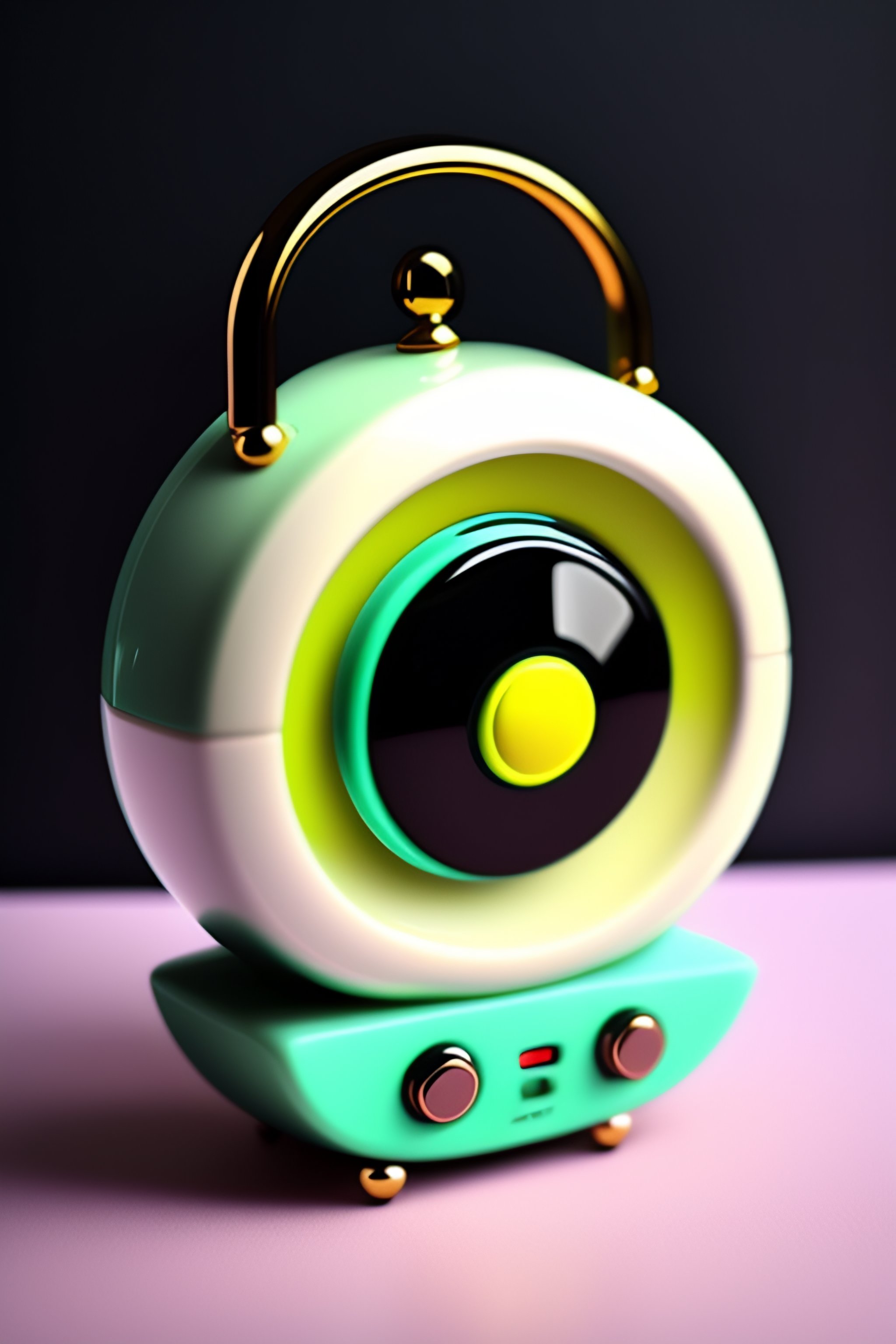 Lexica - Baby alien head retro alarm clock from the future
