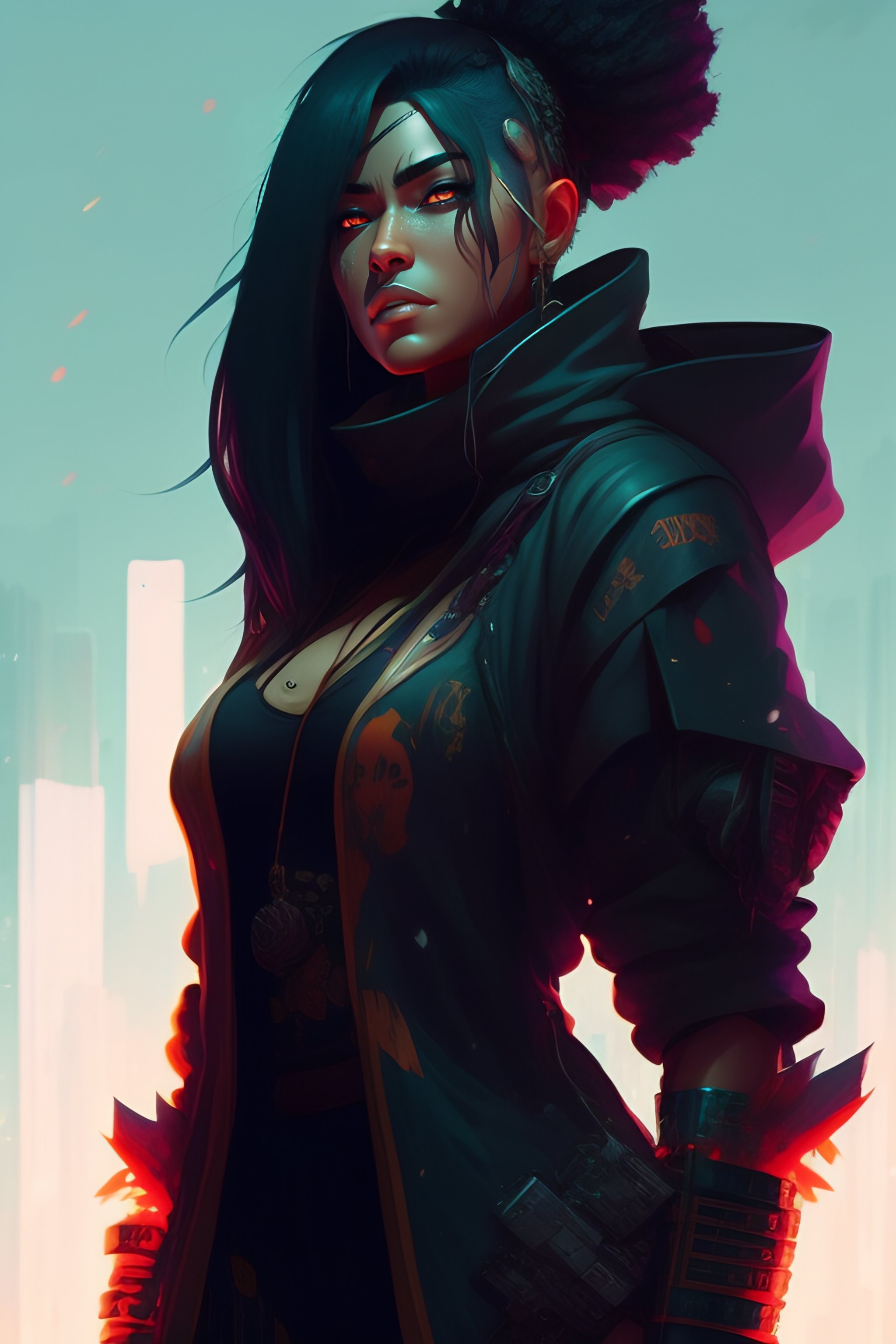 Lexica - A videogame character concept of a highly detailed cyberpunk ...