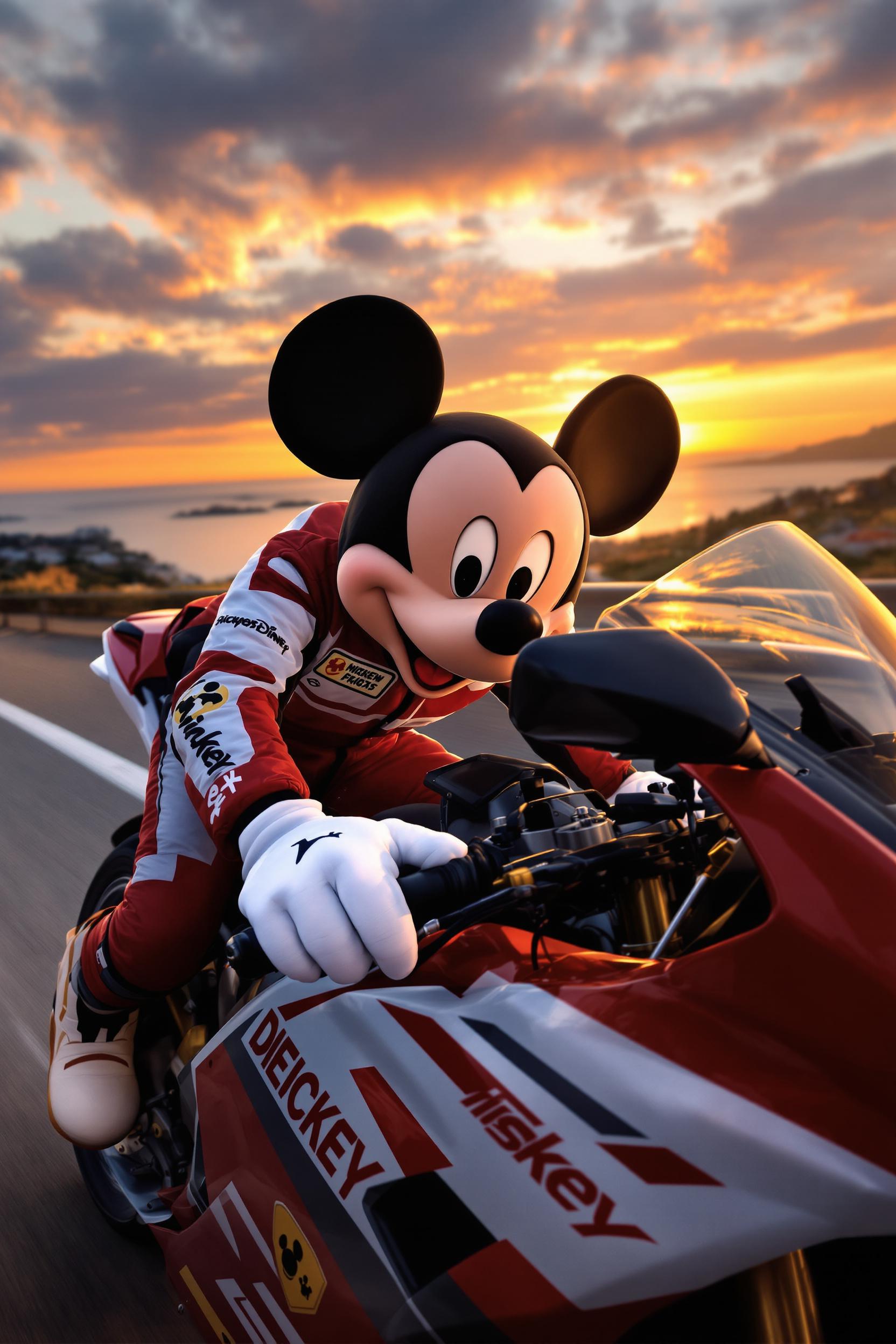 Lexica - Mickey mouse driving a motorbike