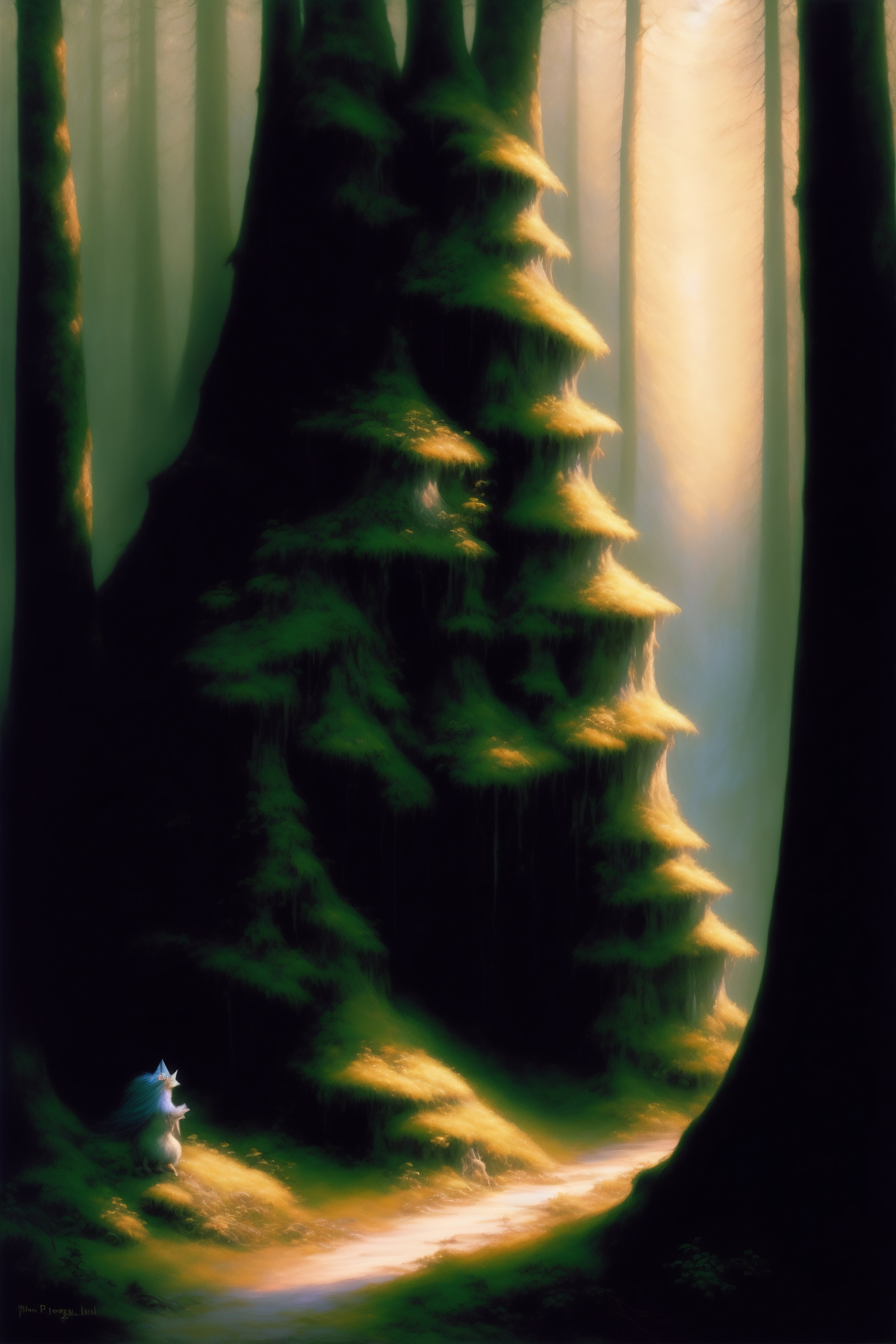 Lexica - Style of Brian Froud, trolls, painting, landscape, creepy ...