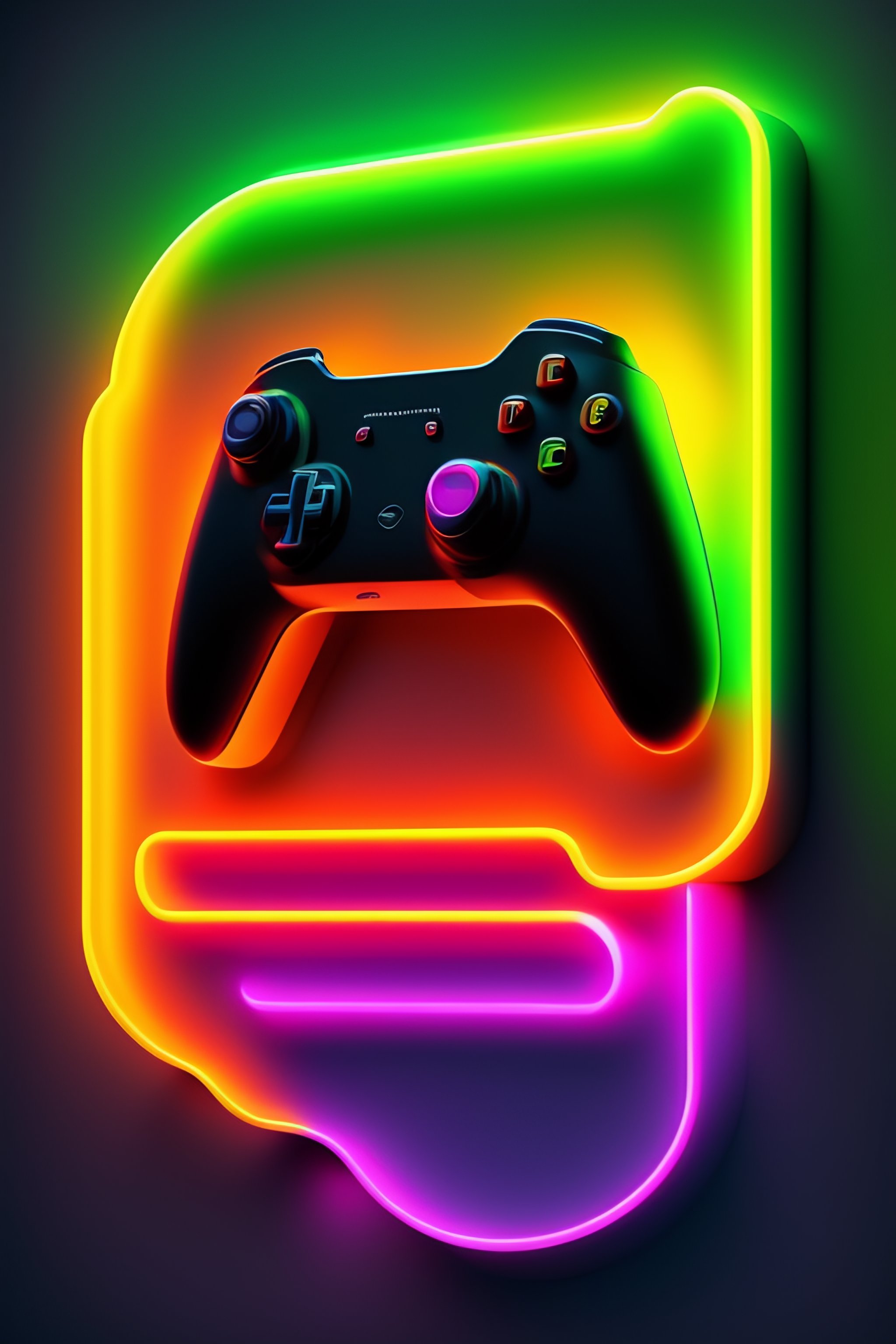 Lexica - Abstract neon art, game controller