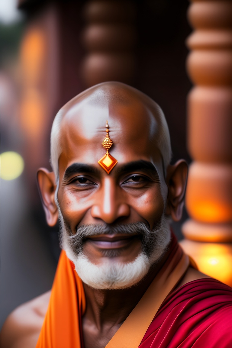 Lexica - Hindu middle age monk focus on camera, middle age yogi focus ...