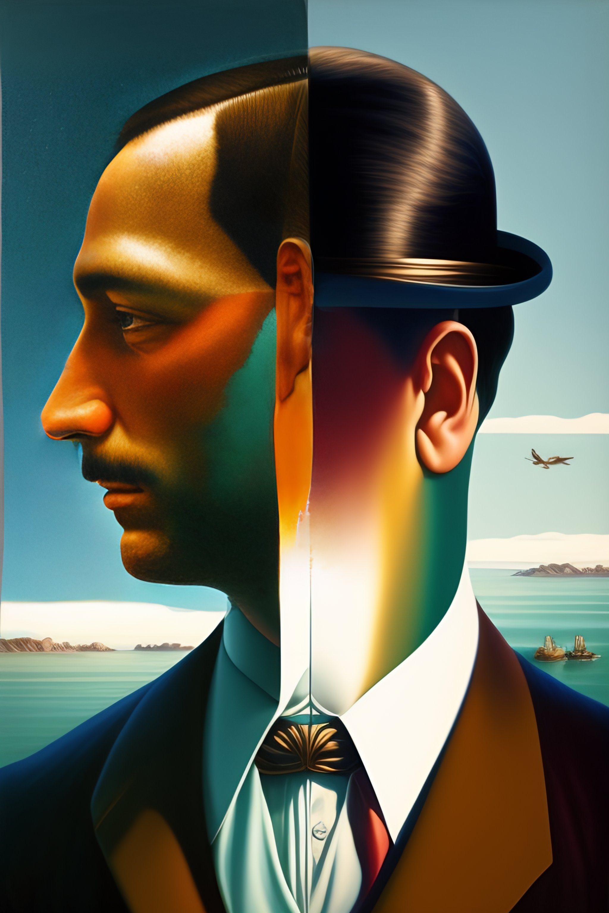 Lexica - A man looks into his own reflection and sees nothing, by rene ...