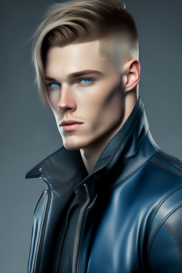 Lexica - Young, handsome man, blue-eyed, ash-colored hair, with a long ...