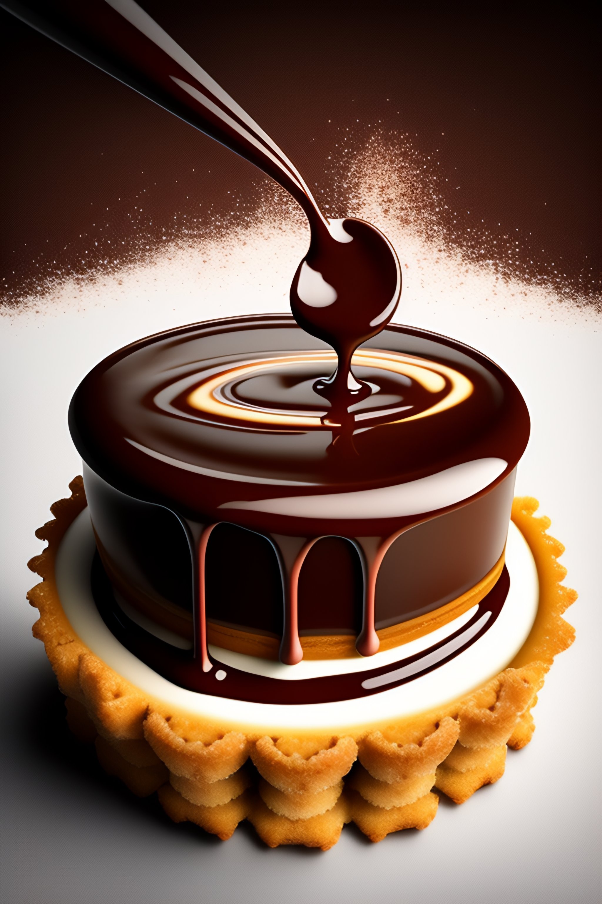 Lexica - Cake with chocolate filling and pouring melted chocolate ...