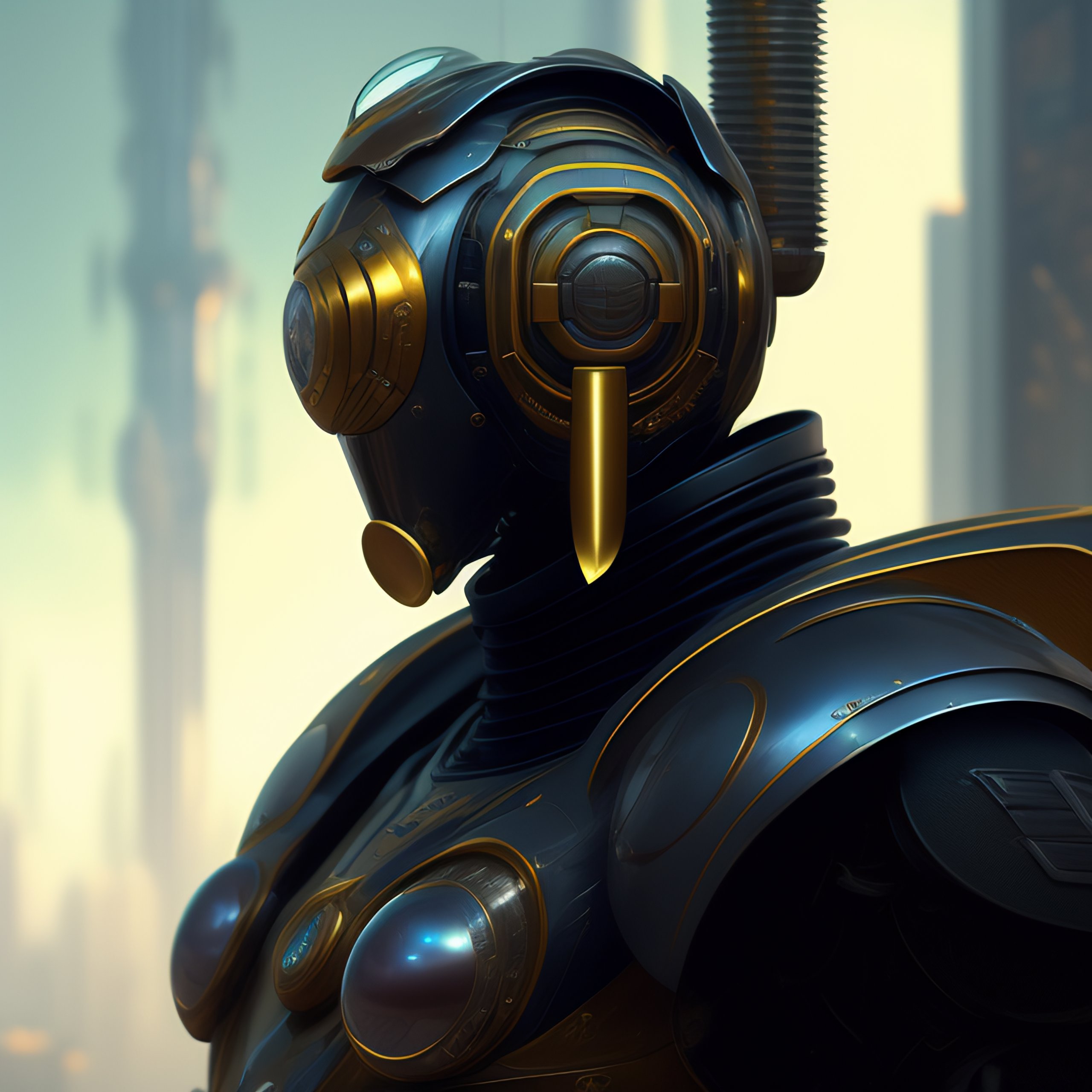 Lexica - A expressive portrait of masked diesel punk robot, depth of ...