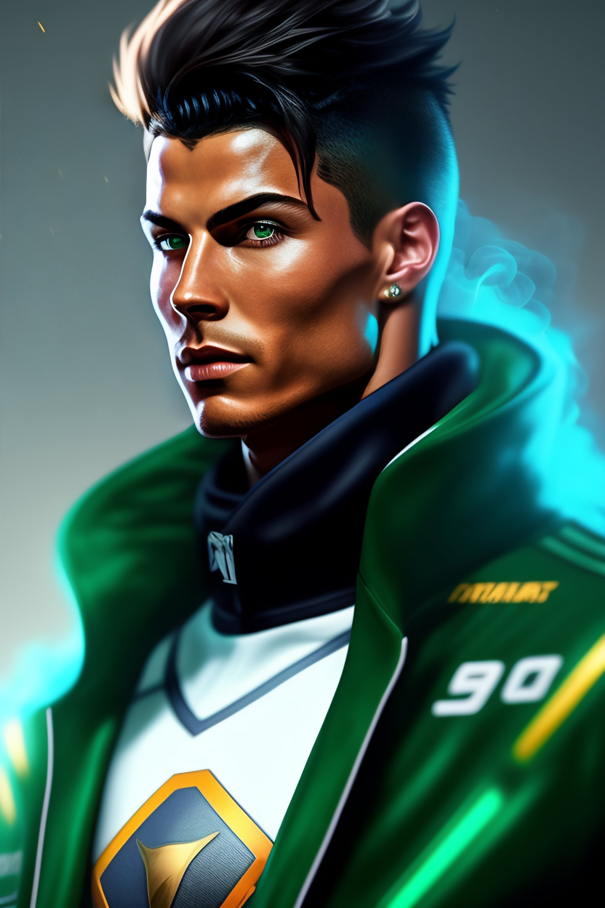 Lexica - Cristiano ronaldo young man, Eyes that are bright blue, wild ...