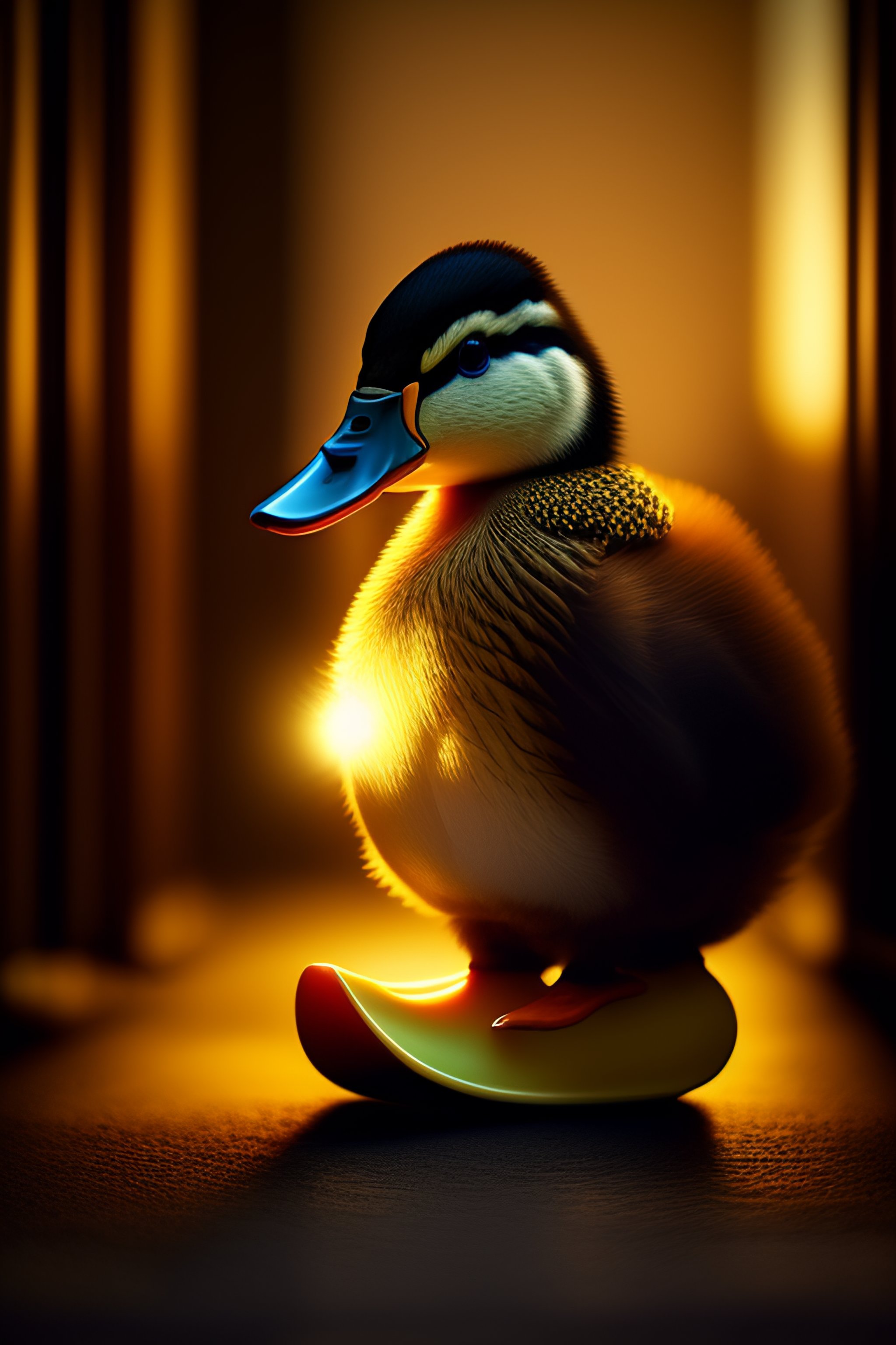 Lexica - A duck with human feet, in a drak place, horror lighting ...