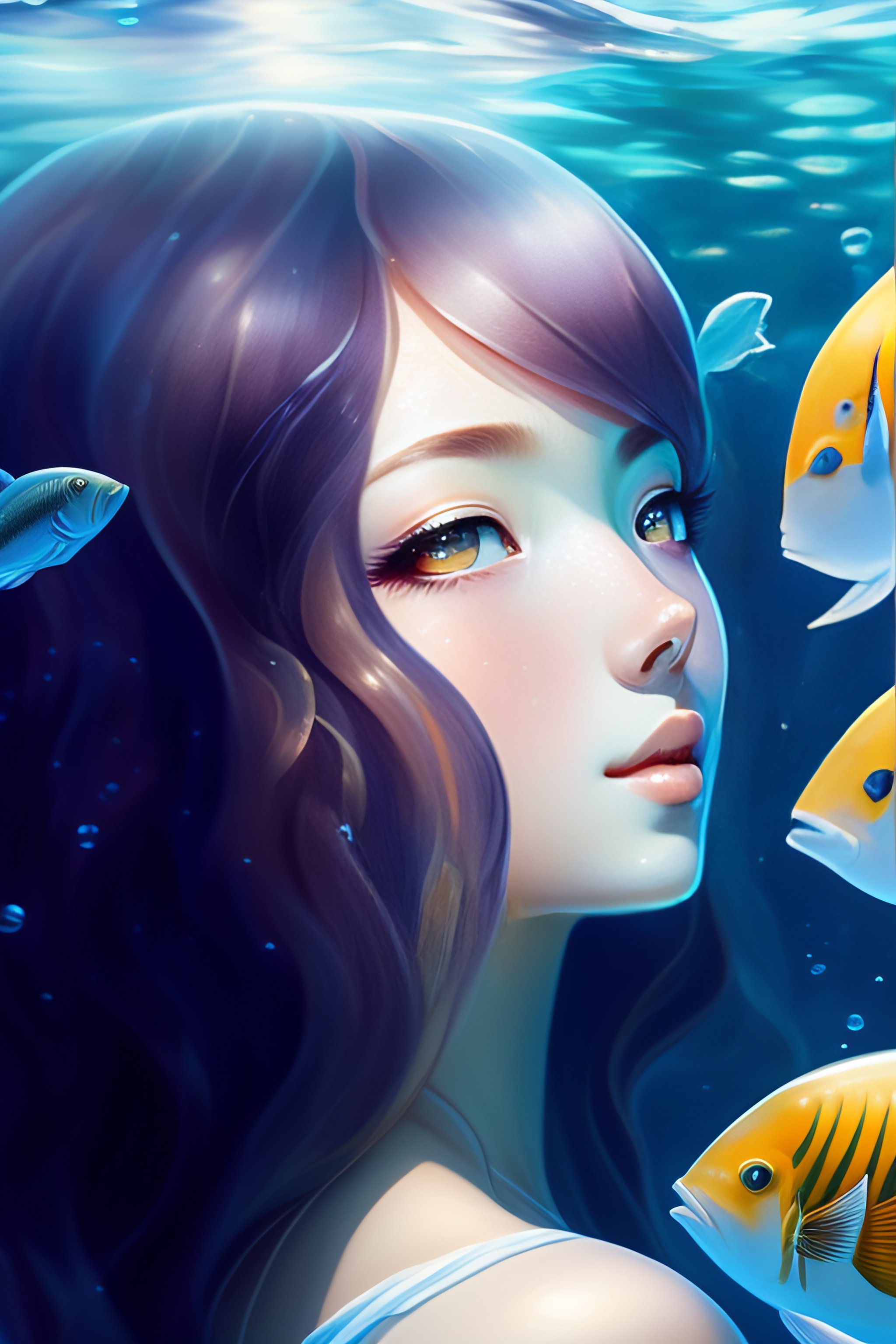 Lexica - Underwater scene full body shot deep sea under water 23 years ...