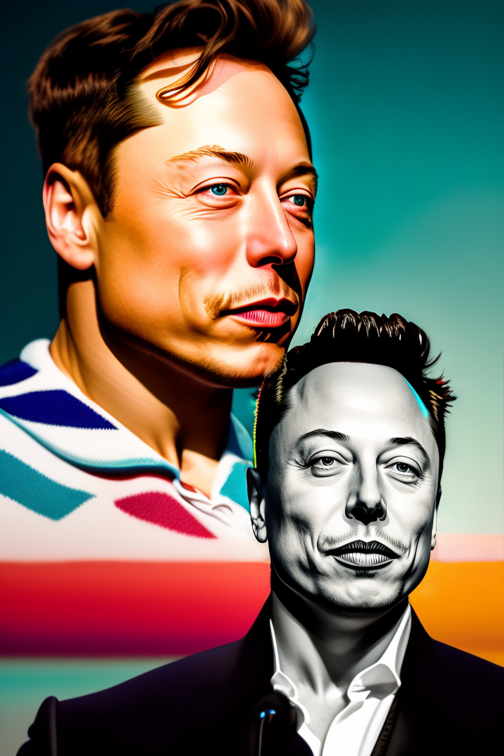 Lexica - Elon musk trafaret picasso