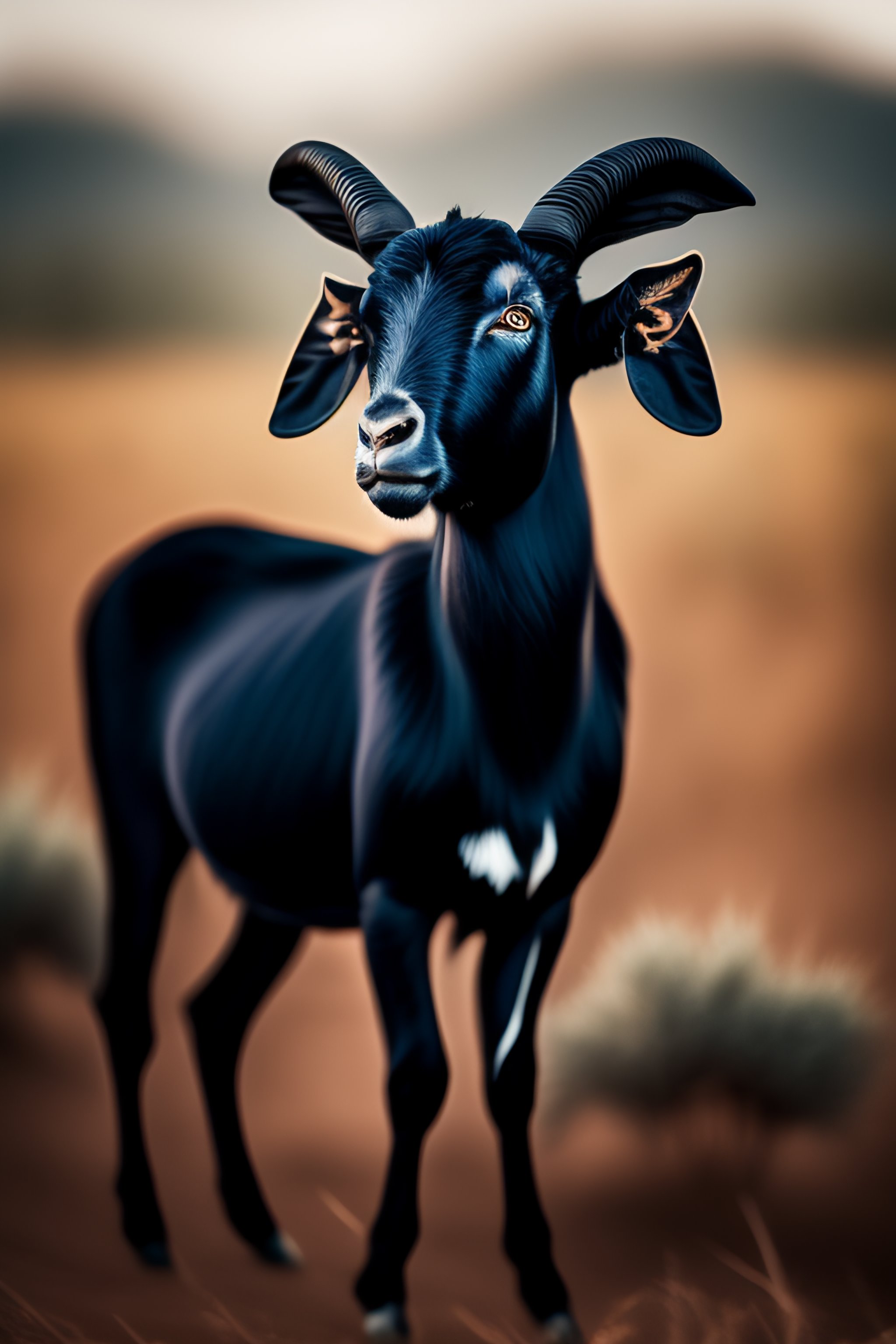 Lexica - Vintage photography of million of black goats floating