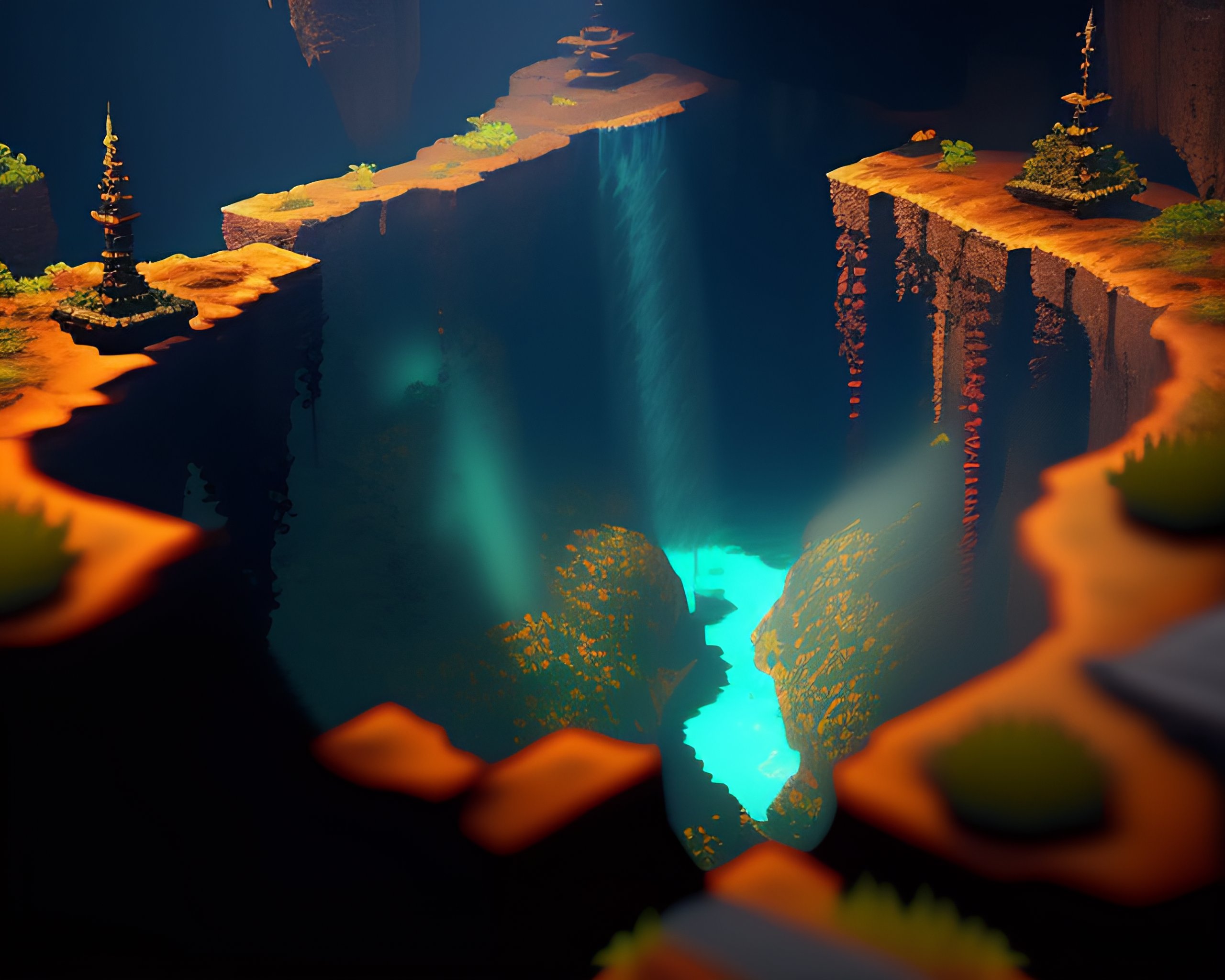 Lexica - Dark pixelated dungeon with sunlight, ancient , dripping water ...