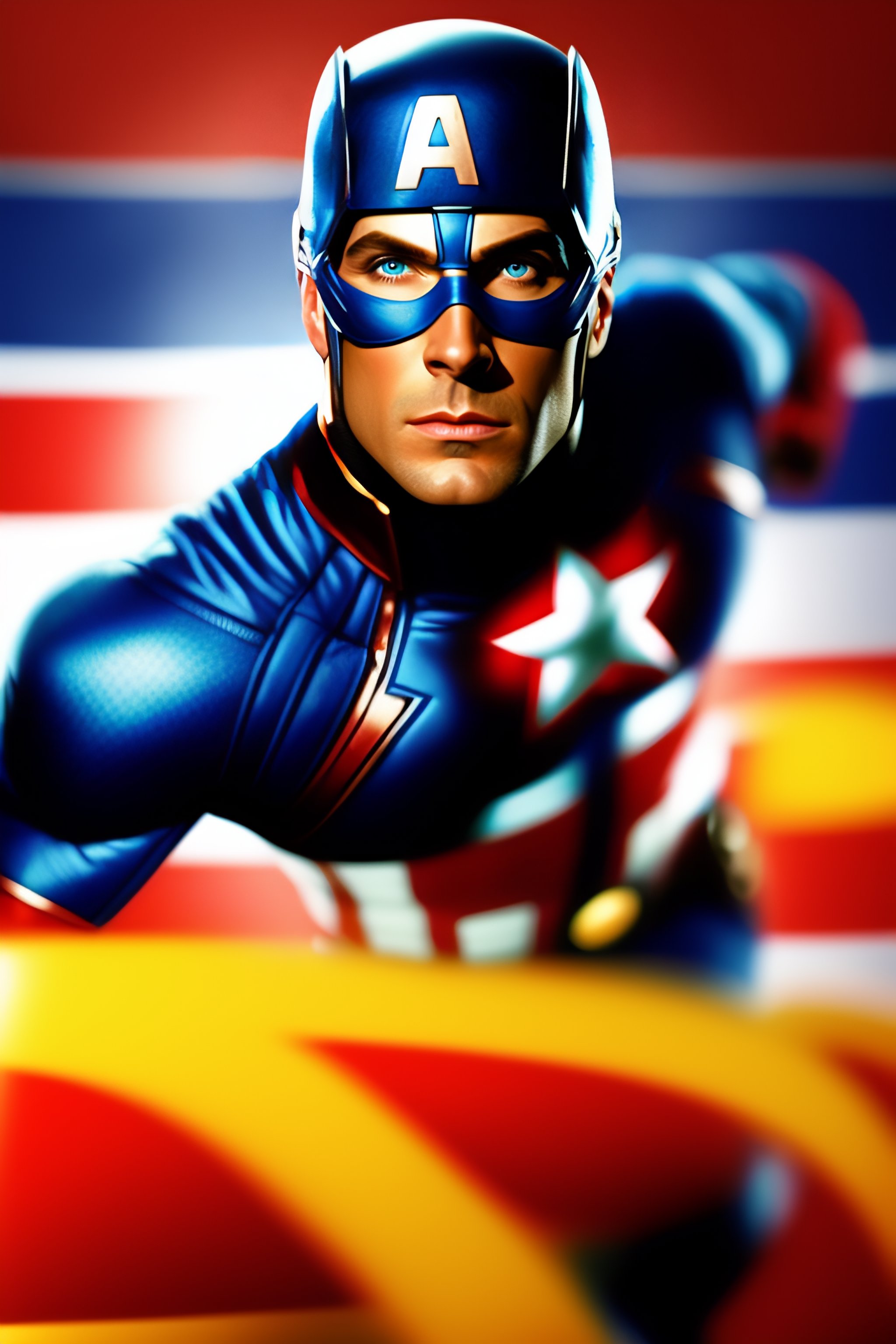 Lexica - Brat pit as captain america, marvel