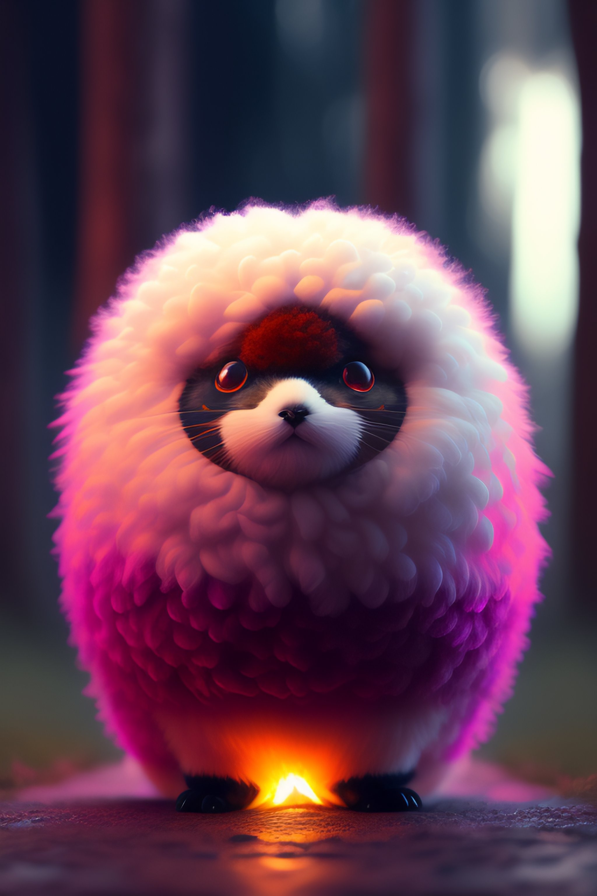 Lexica - Creepy fluffy pokemon, dark background, backlit:: by Martine ...