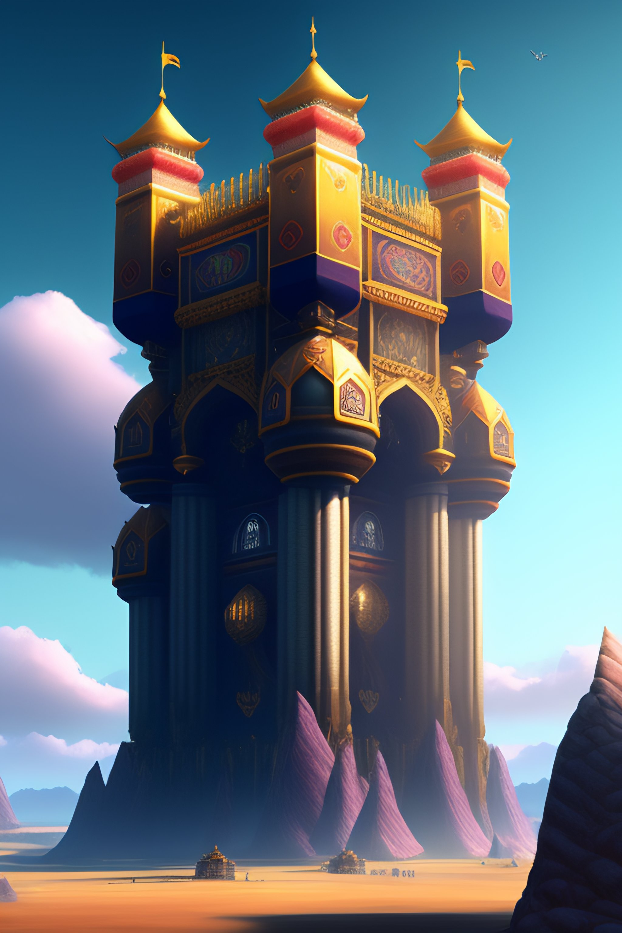 Lexica - Giant flying castle with center citadel