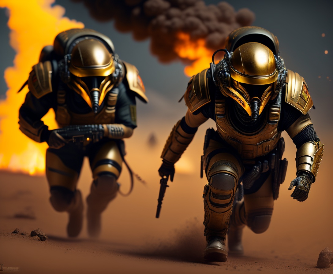 Lexica - Full angle, wasteland, haze, ultra-detailed, explosions ...