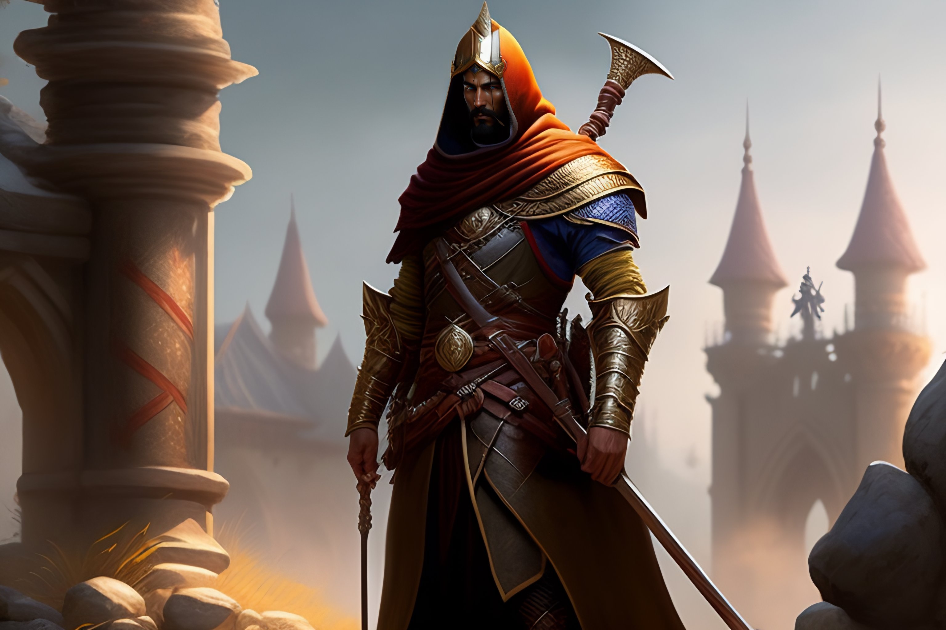 Lexica - Medieval fantasy sentry guard with big crossbow and round ...