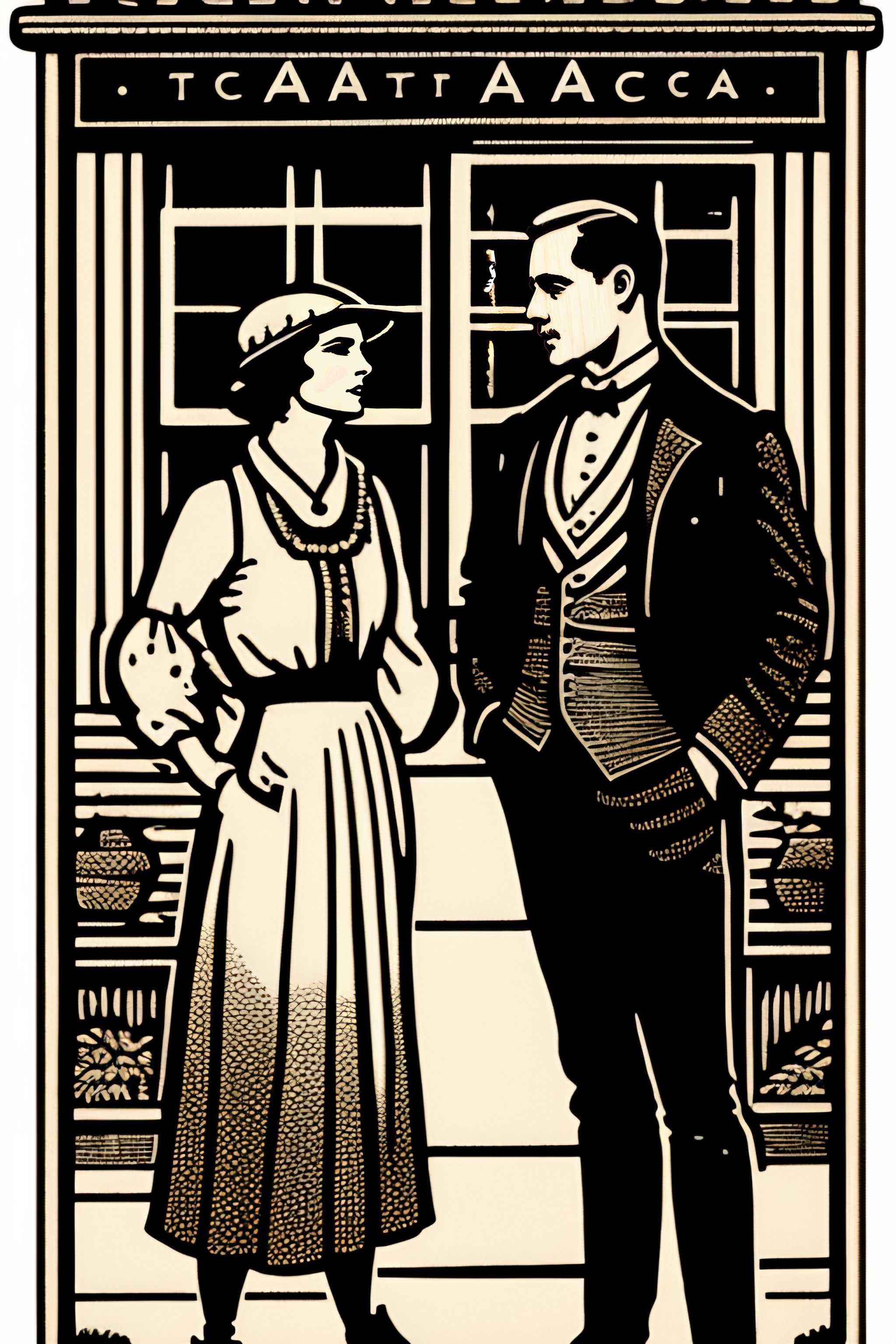 Lexica - Block print of old time Americana in the style of hatch show ...