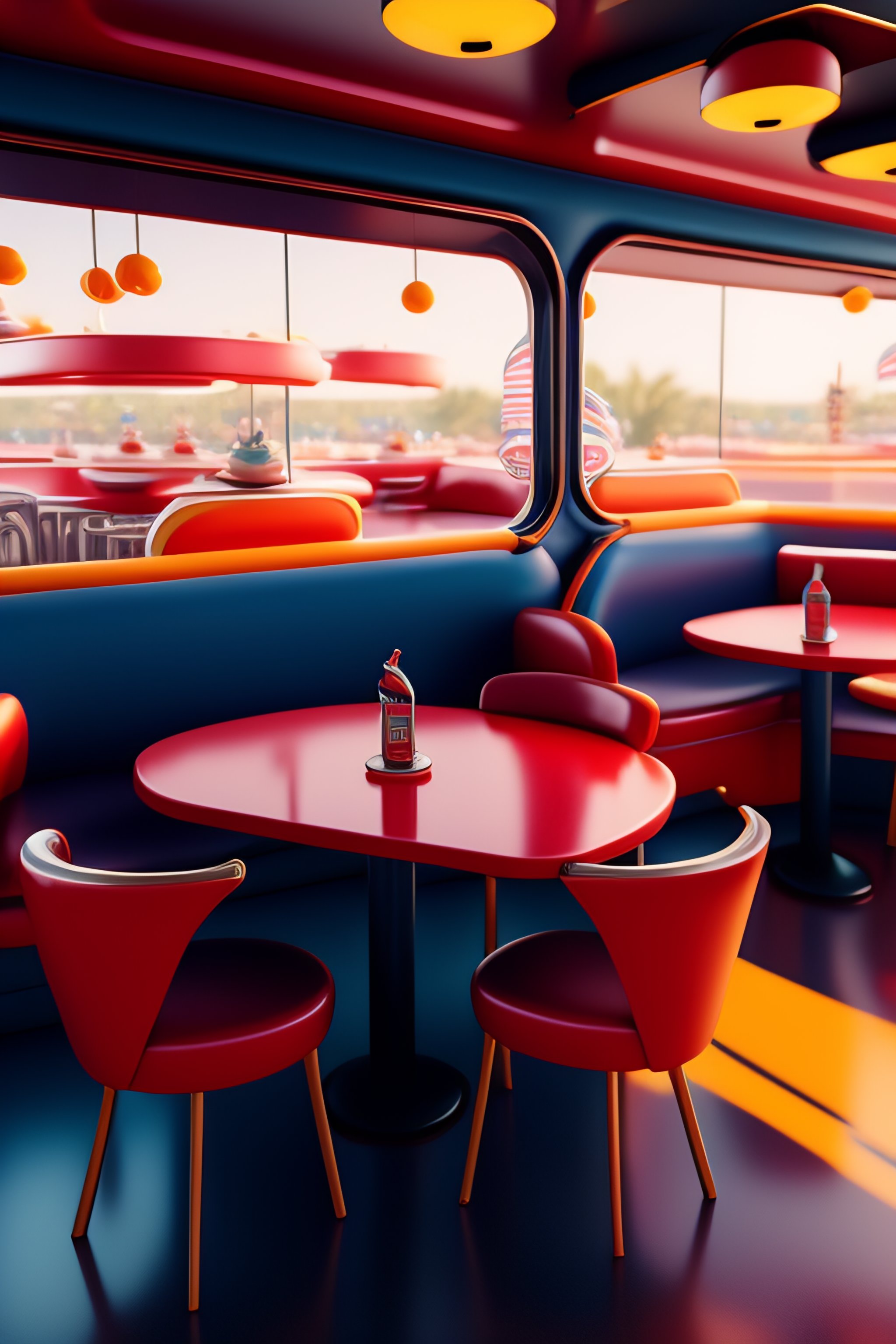 Lexica - 1 9 7 5 googie cyberspace themed classic american diner ...