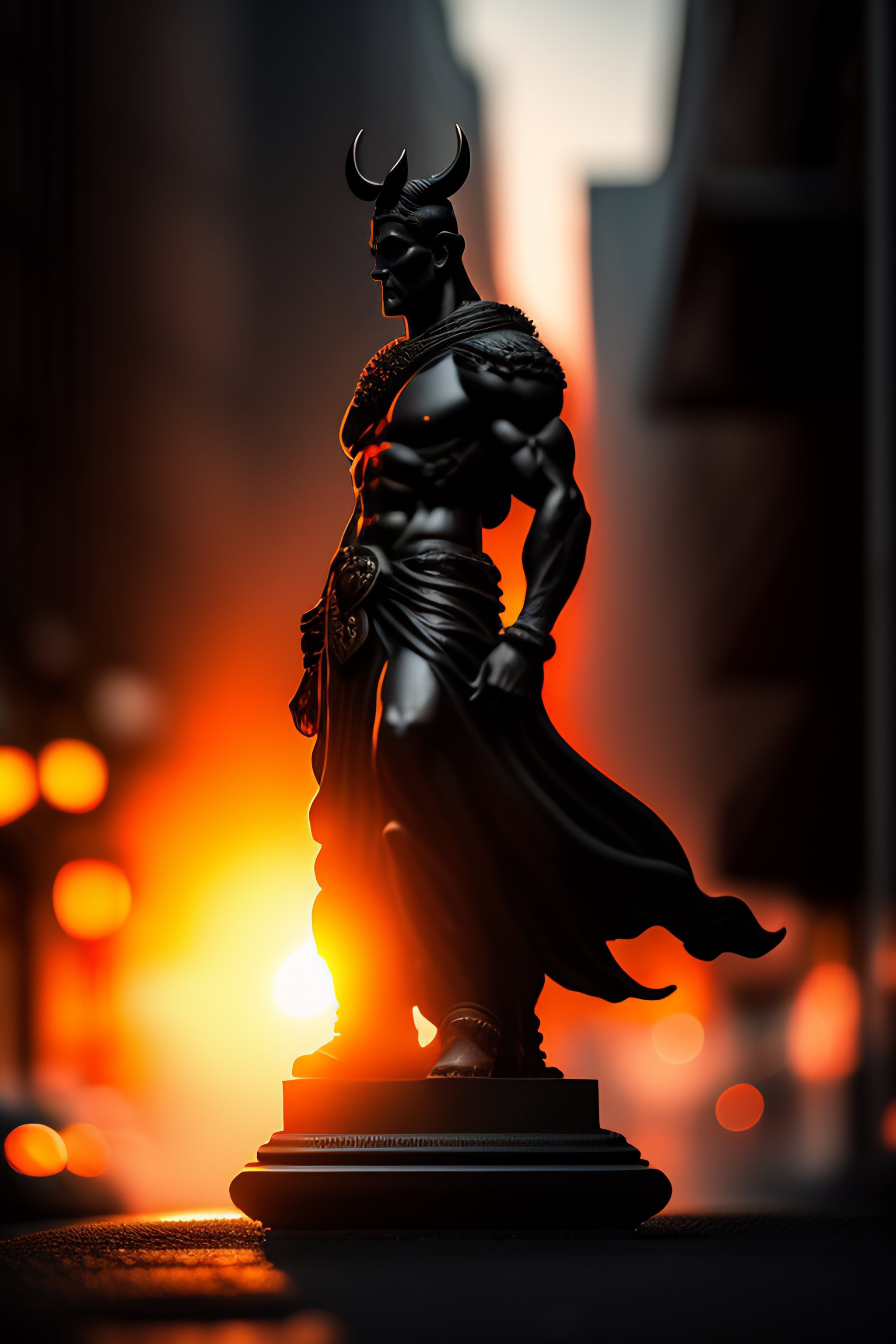 Lexica - A demon made with black stone, Giovanni Strazza sculpt style ...