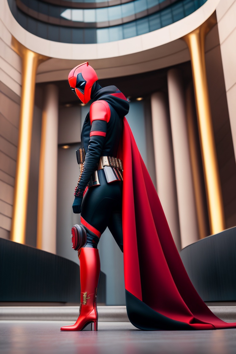 Lexica - Hyperrealistic Haute Couture Deadpool as a Fashion Model ...