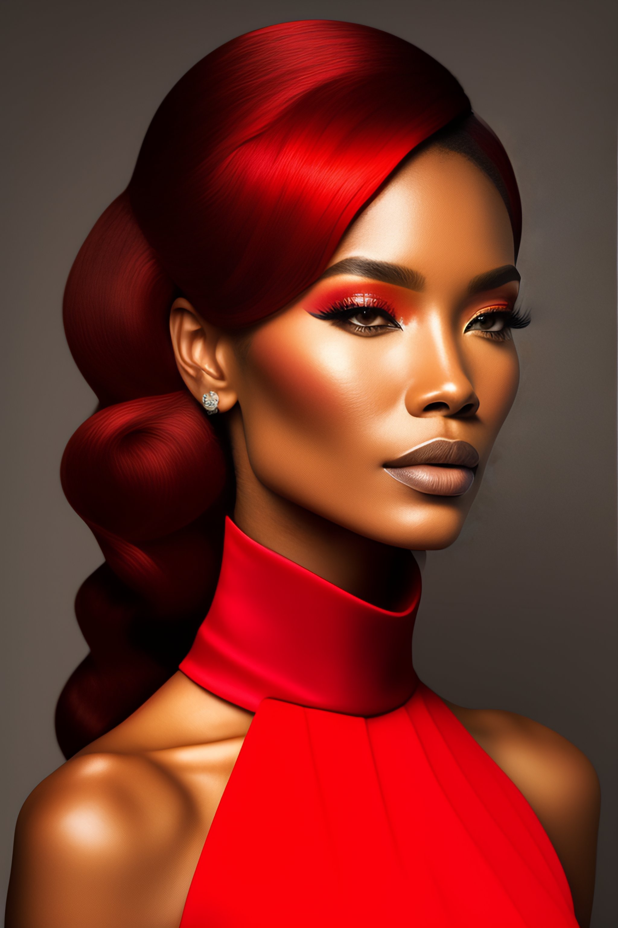 Lexica - Red dod with Human face