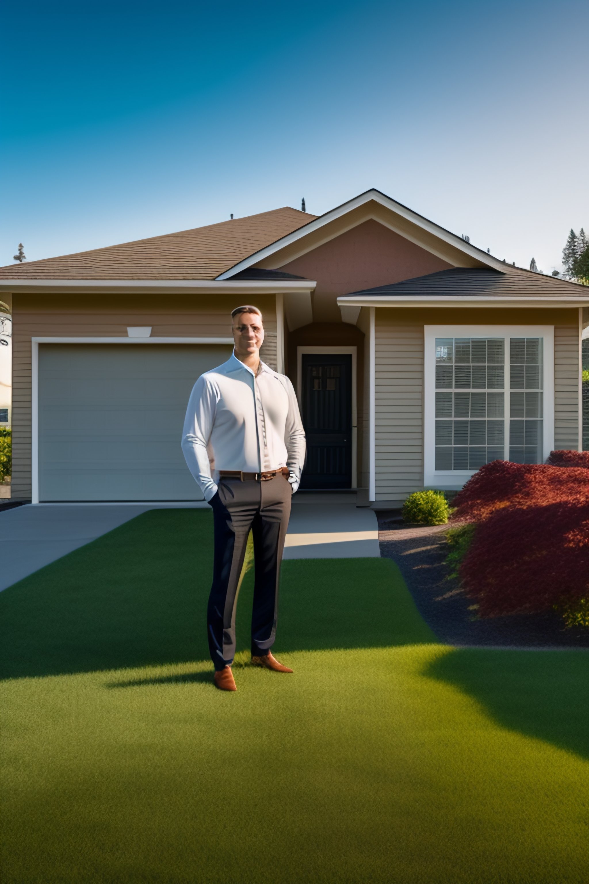 Lexica - A portrait of a white male real estate investor in front of ...