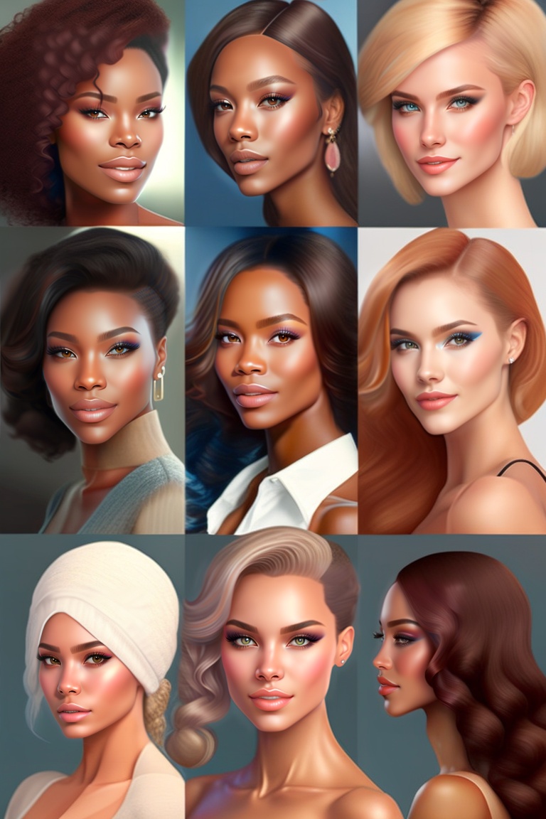 Lexica - Facial Features: Women's facial features encompass a wide ...