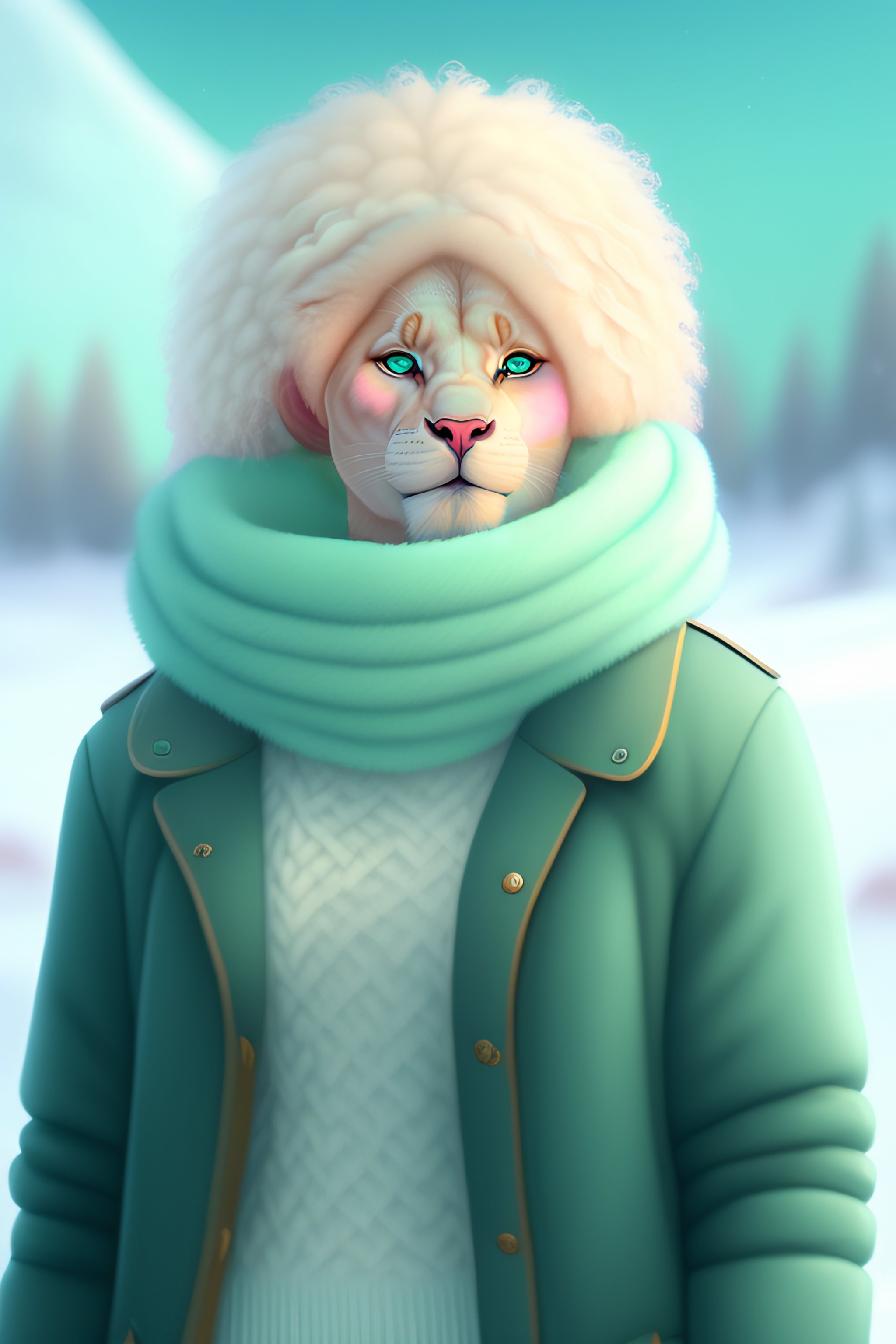 Lexica - Aesthetic portrait commission of a albino male furry anthro ...
