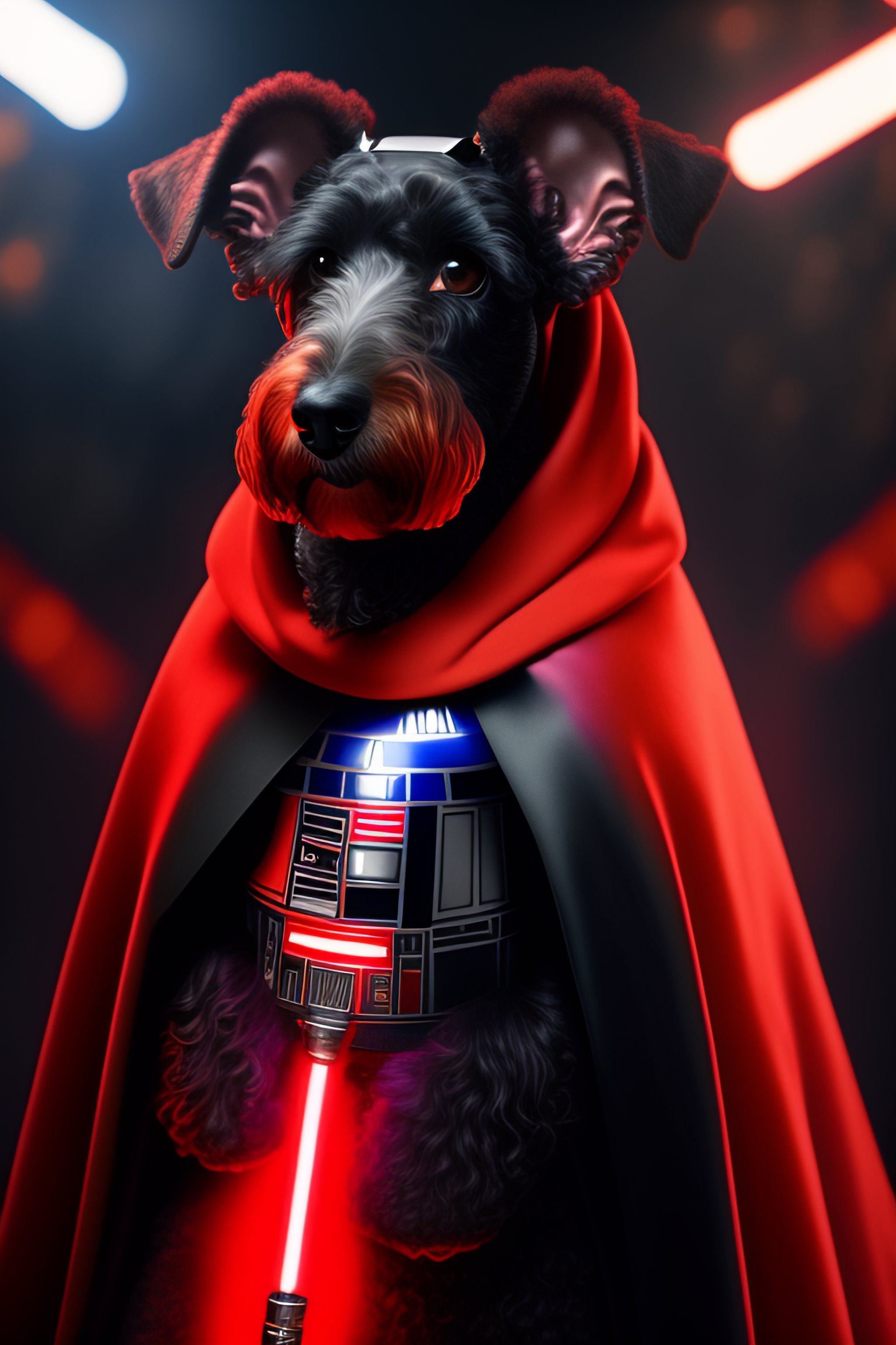 Lexica - Star Wars scene artificial intelligence a Bedlington Terrier ...