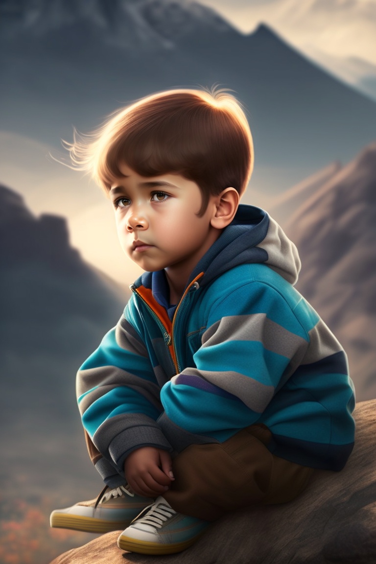 Lexica - A real image of a poor and humble boy, with a sad look ...