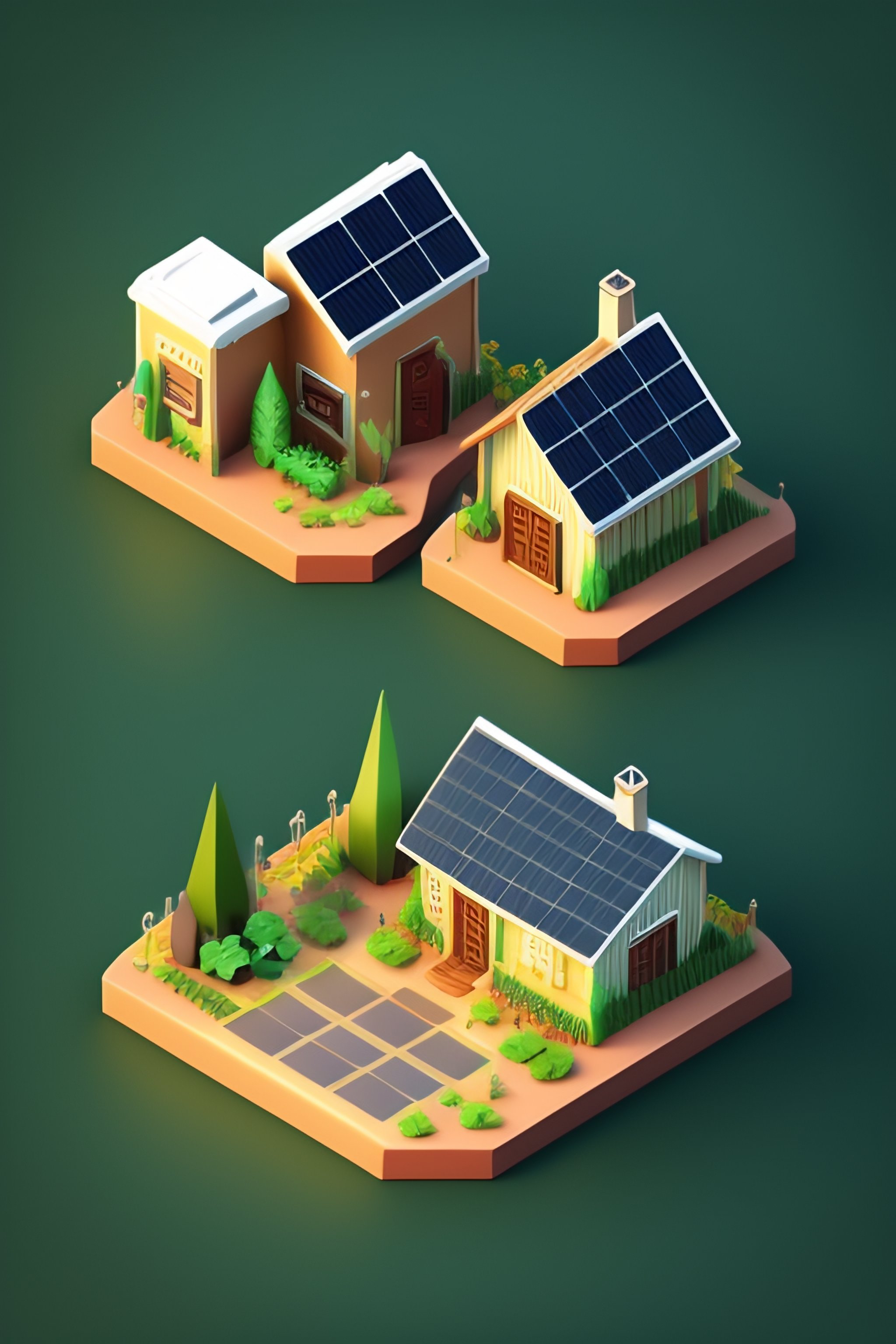 Lexica - Low poly isometric solar power board