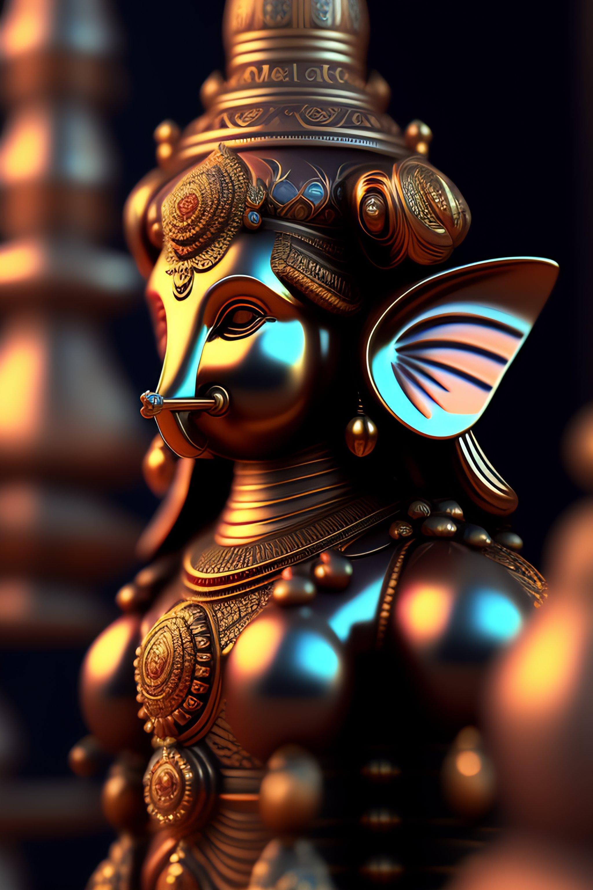 Lexica - Seamless pattern of steampunk cybernetic biomechanical hindu ...