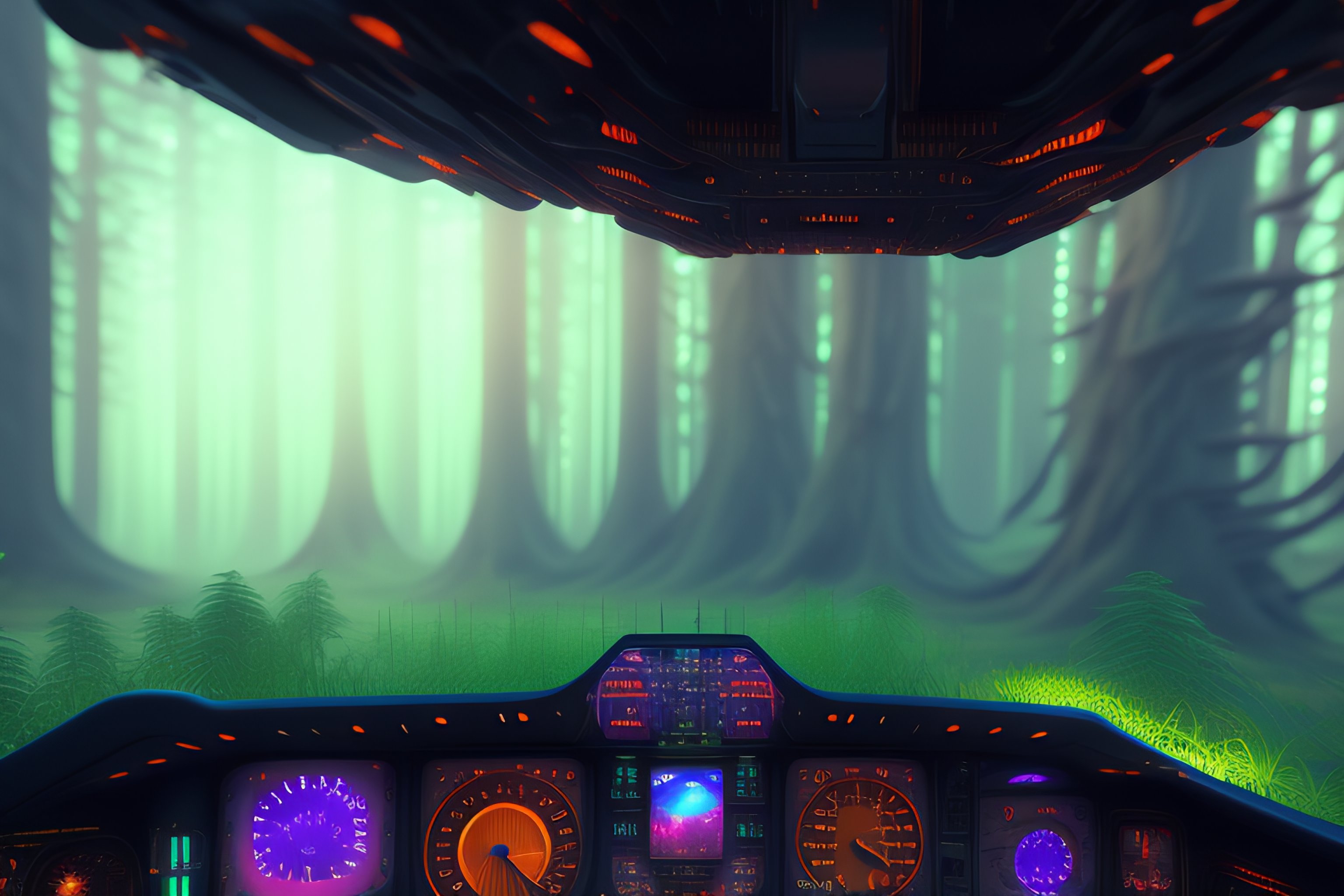 Spaceship Cockpit View