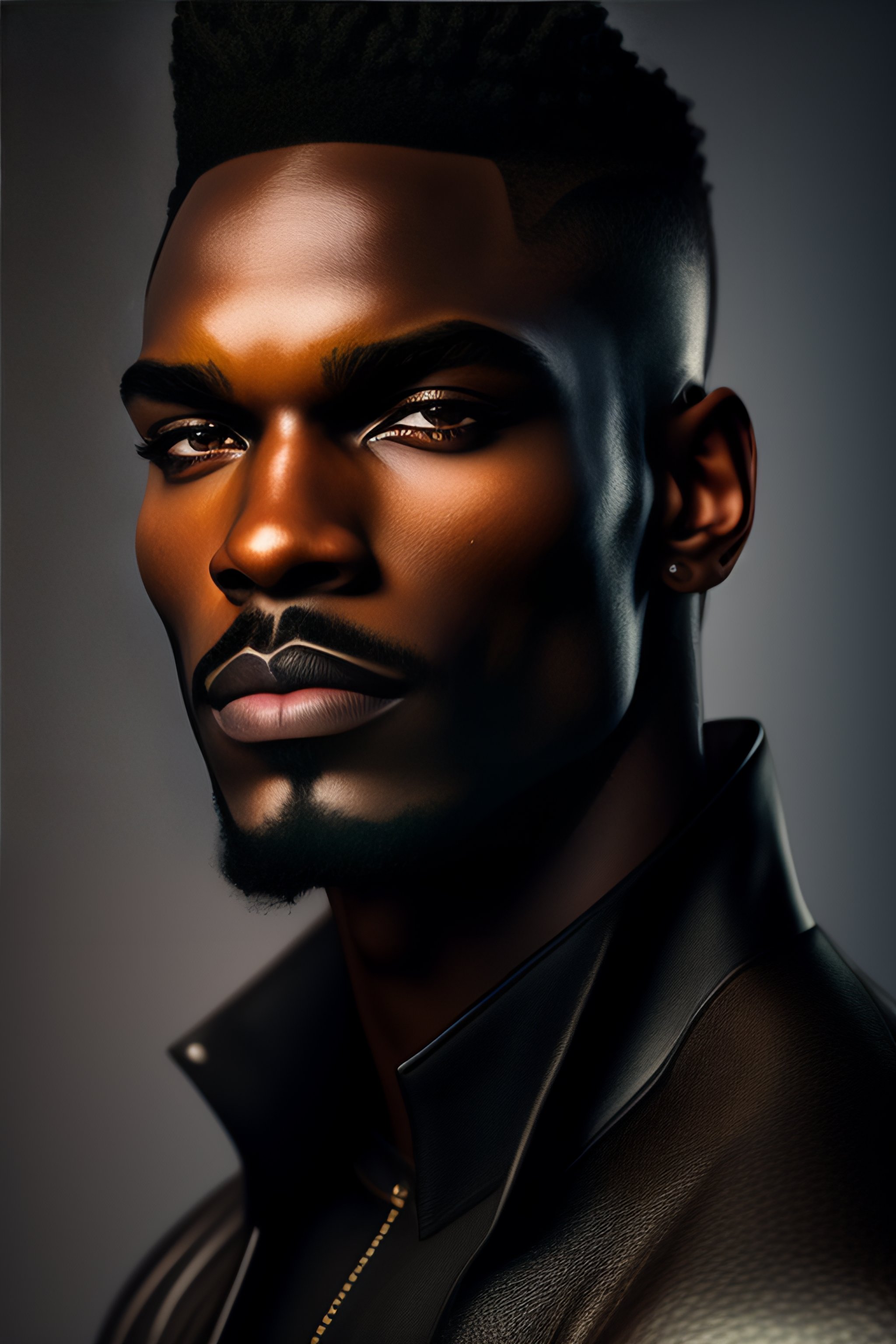 Lexica - Black built male, intimidating looking character, full ...