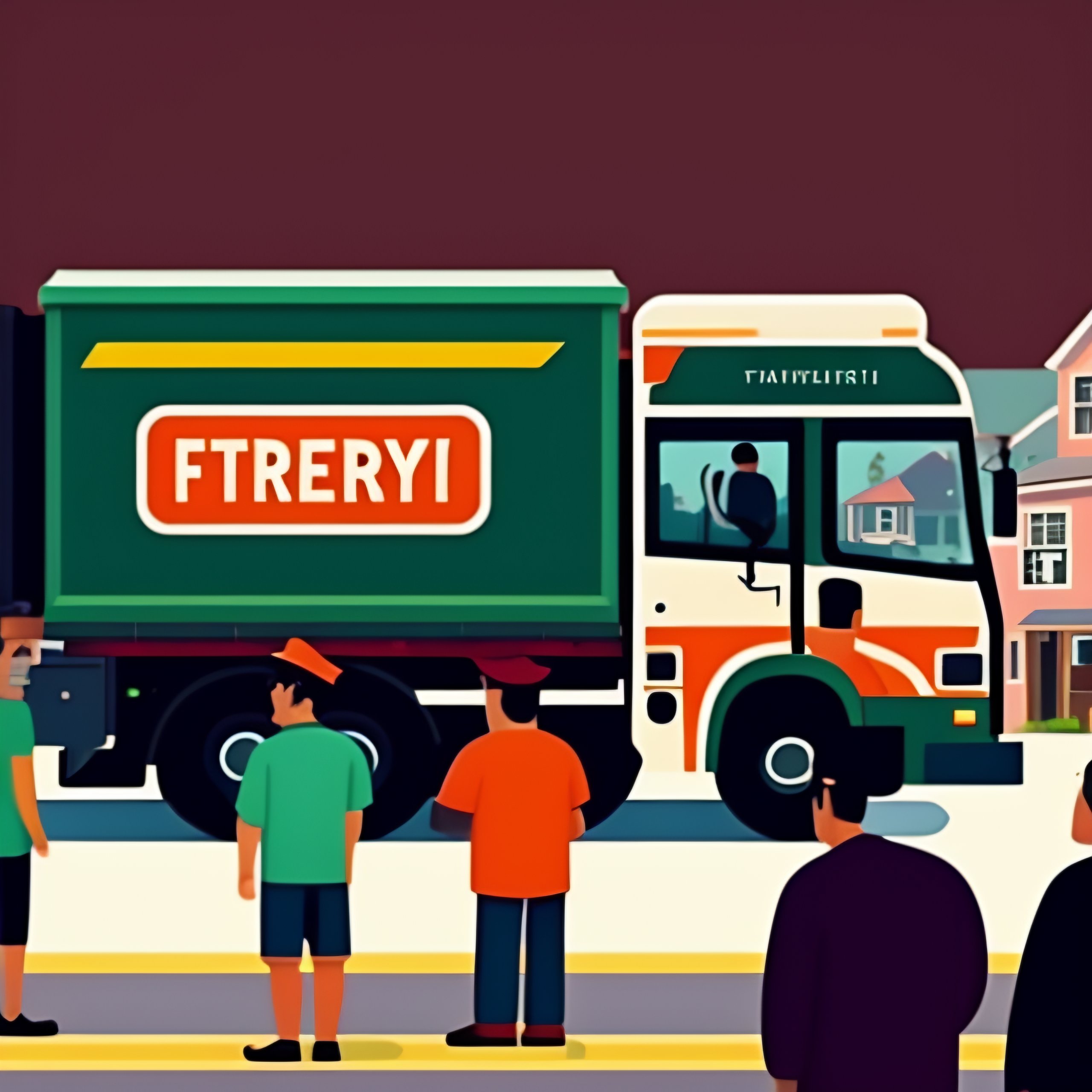 Lexica - A scene of Freddy the garbage truck stopped on the side of the ...