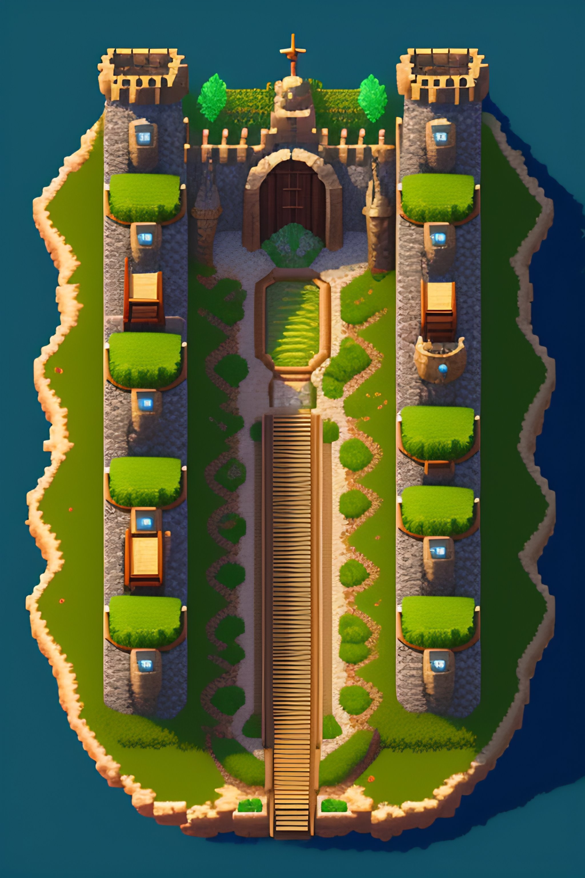 Lexica - Rpg top view map of ancient castle